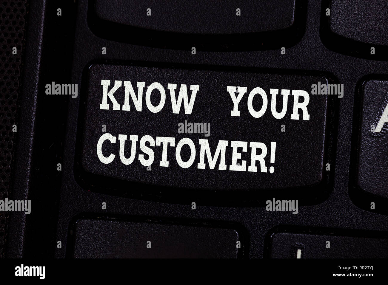 Handwriting text writing Know Your Customer. Concept meaning verifying ...