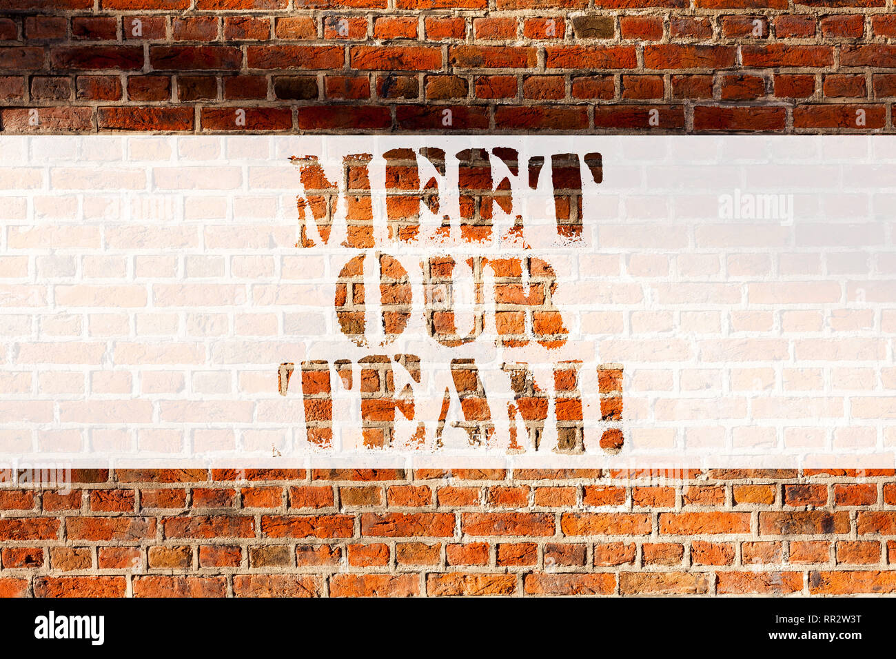 Handwriting text writing Meet Our Team. Concept meaning Presentation of ...