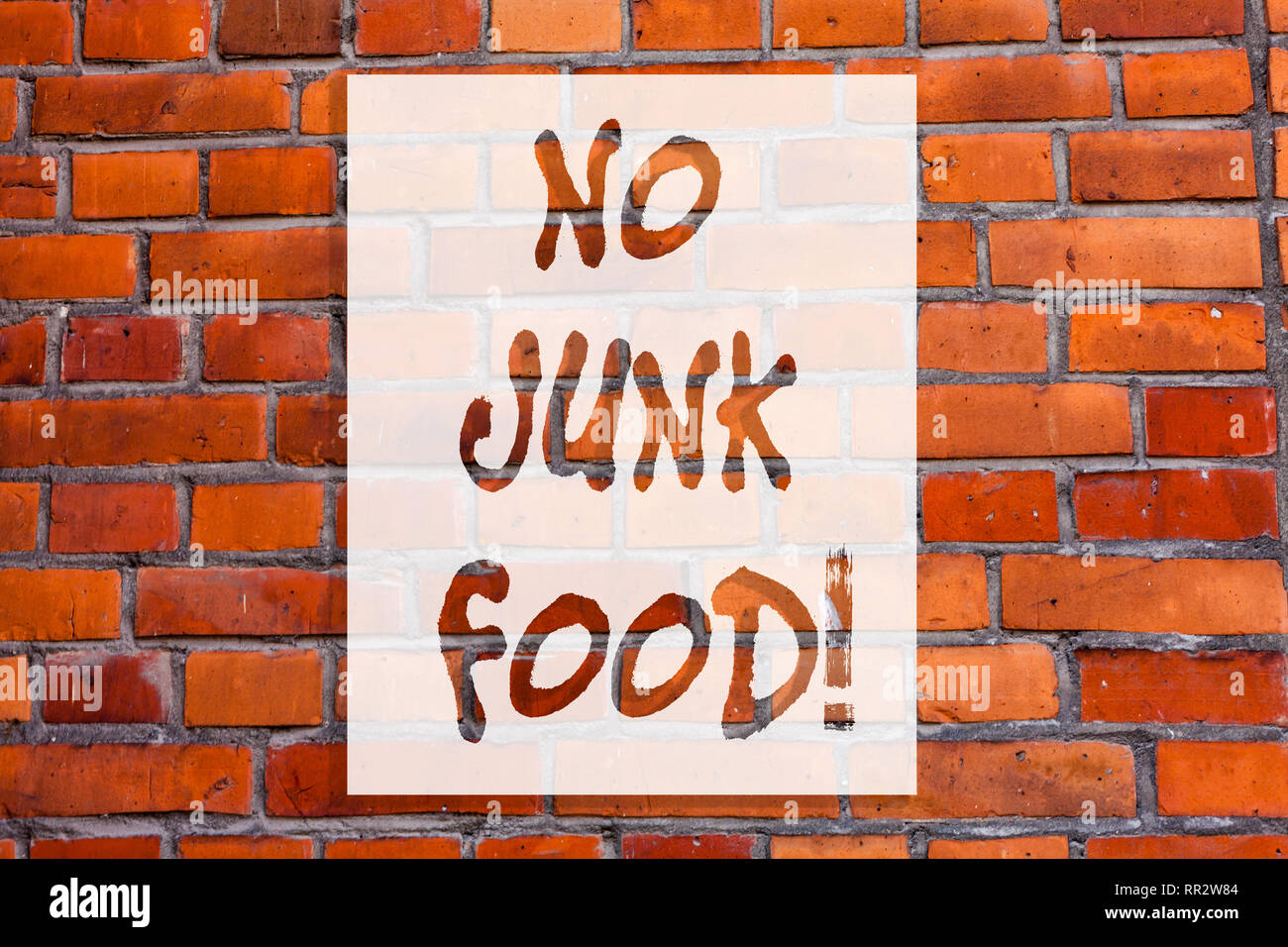 Handwriting text writing No Junk Food. Concept meaning Stop eating ...