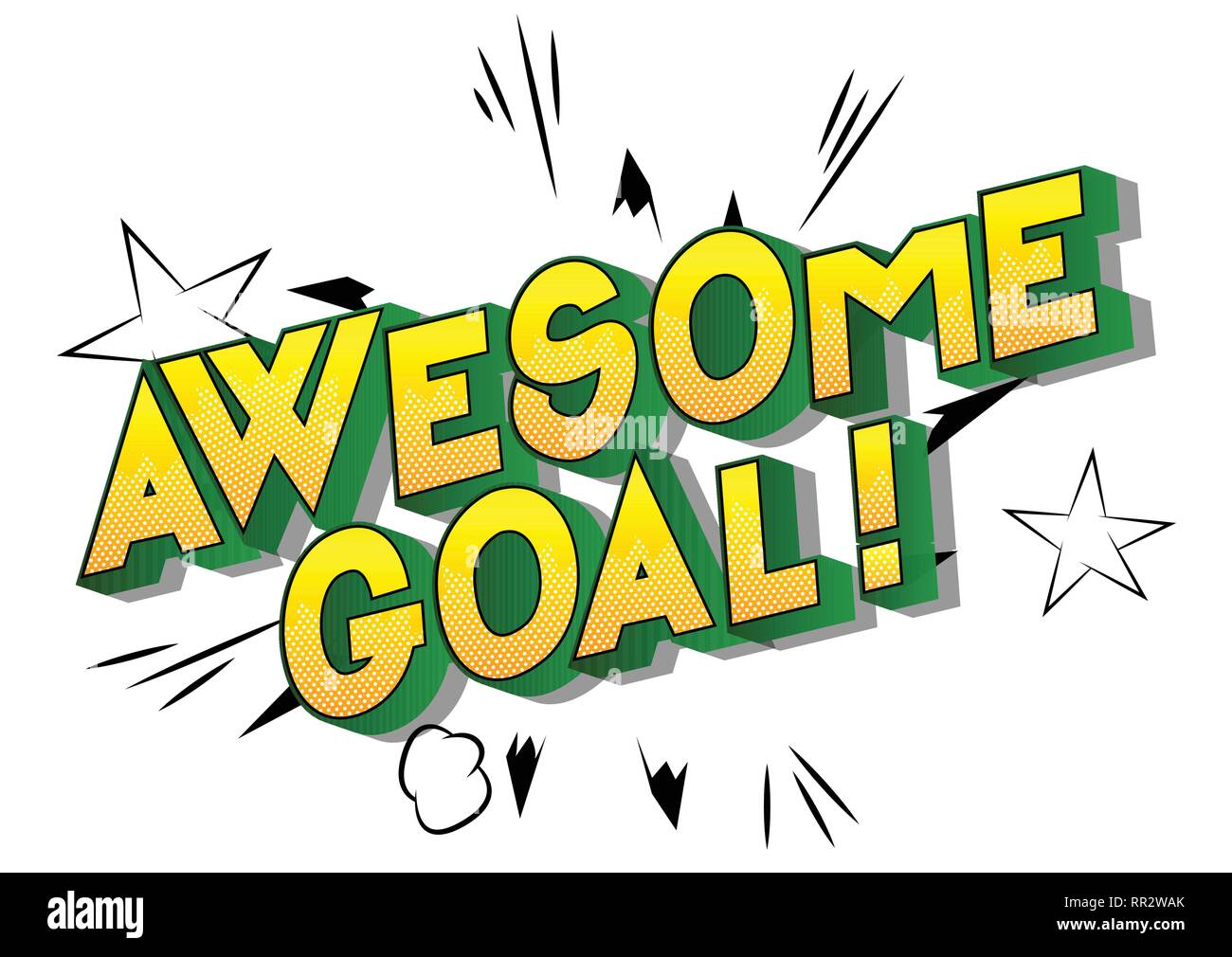 Awesome Goal! - Vector illustrated comic book style phrase on abstract ...