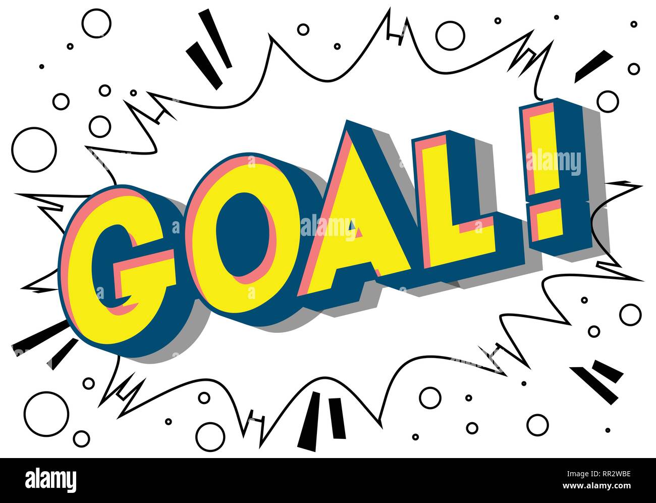 Goal! - Vector illustrated comic book style phrase on abstract ...