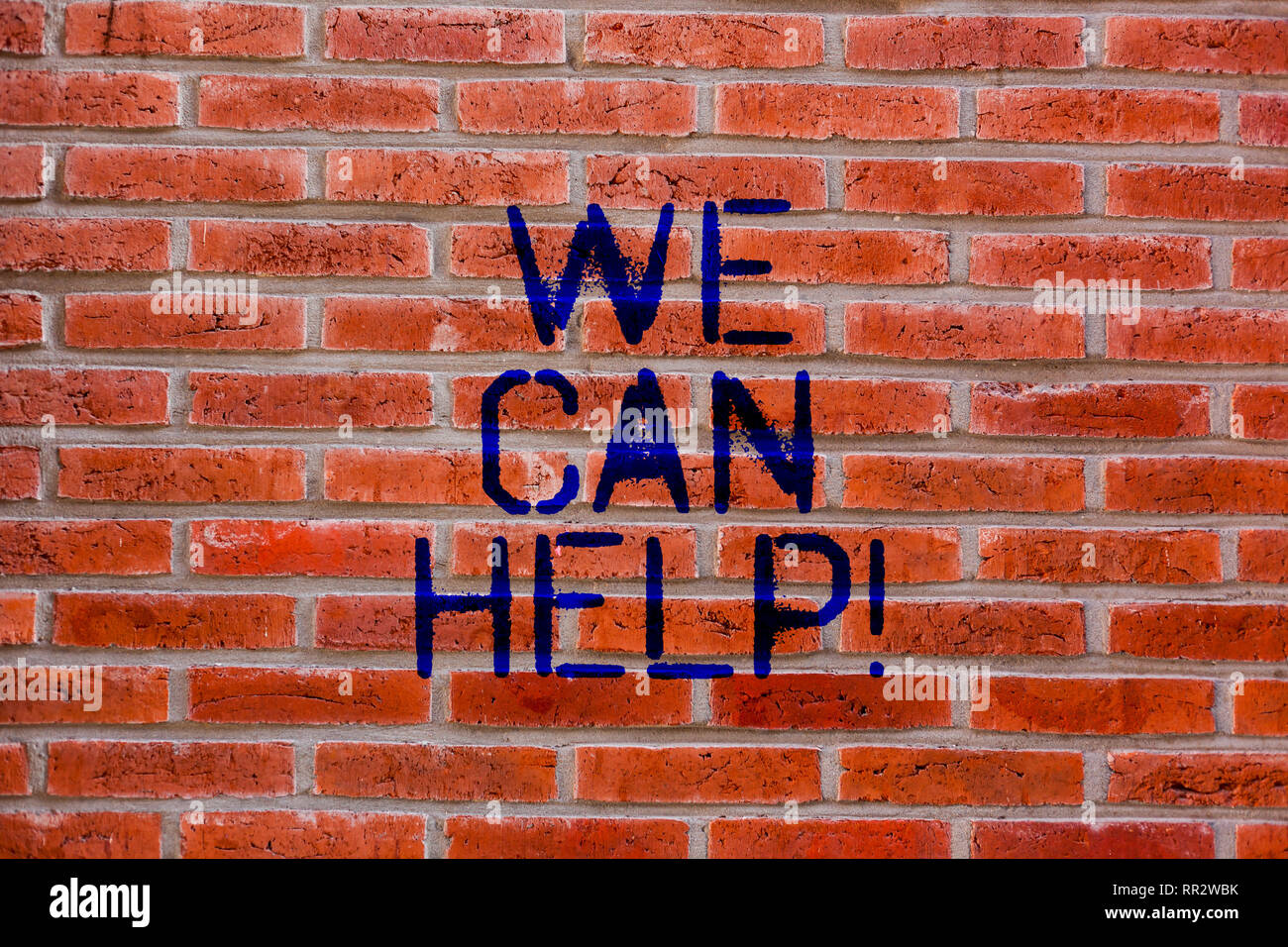 Text sign showing We Can Help. Conceptual photo Let us support you give ...