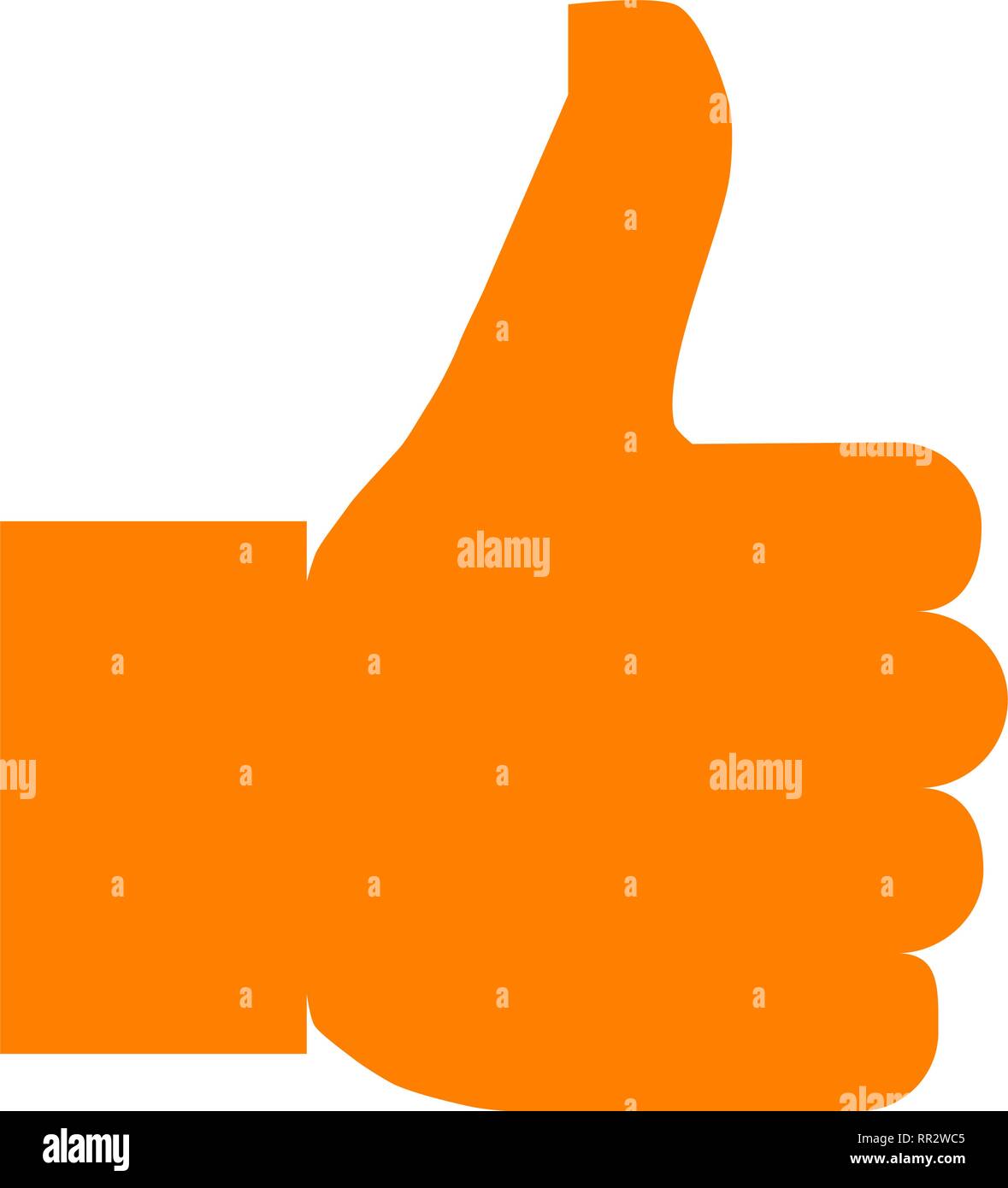 Like symbol icon - orange simple, isolated - vector illustration Stock ...