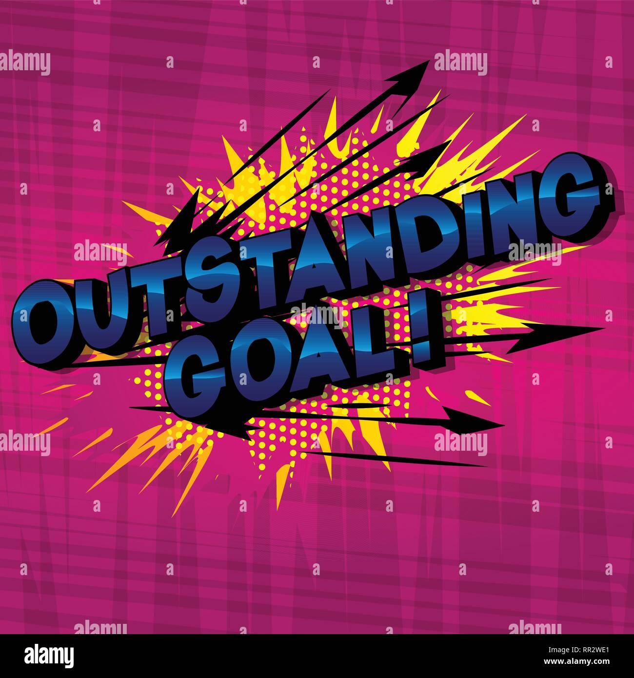 Outstanding Goal! - Vector illustrated comic book style phrase on ...