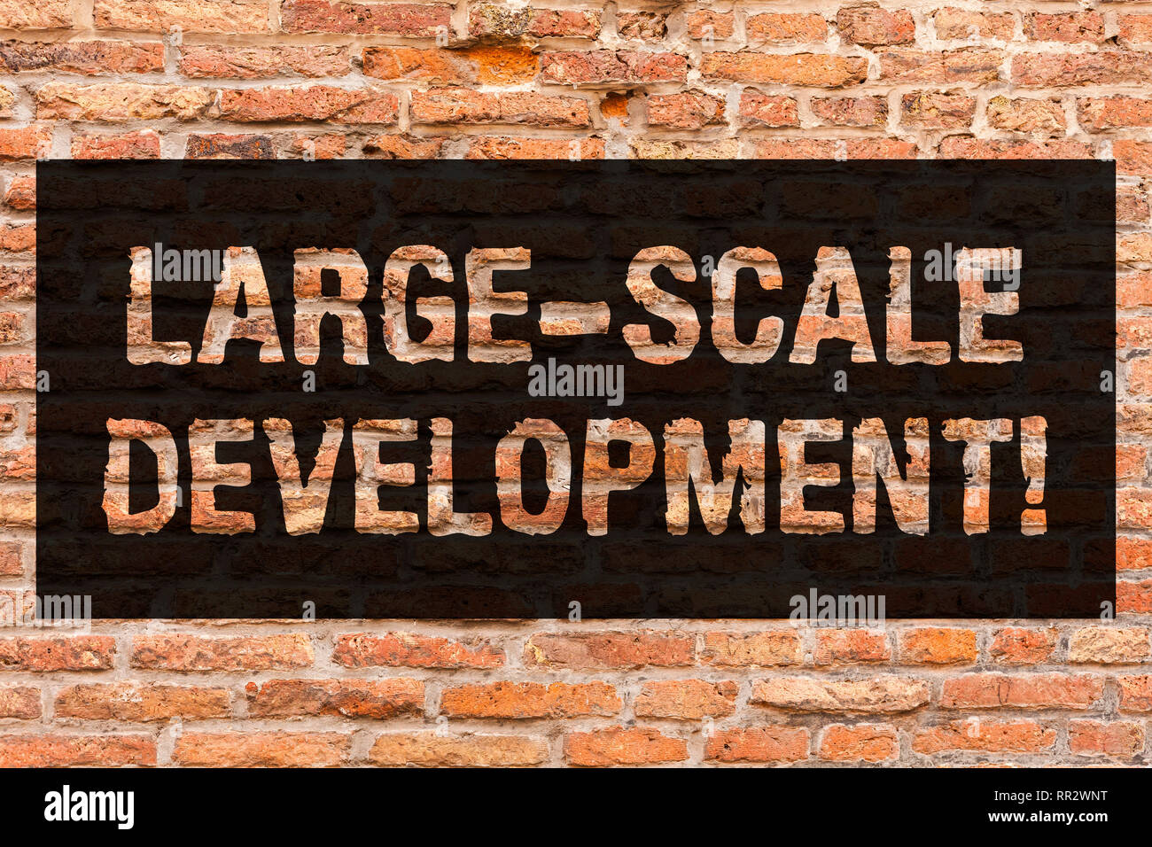 Writing note showing Large Scale Development. Business photo showcasing ...