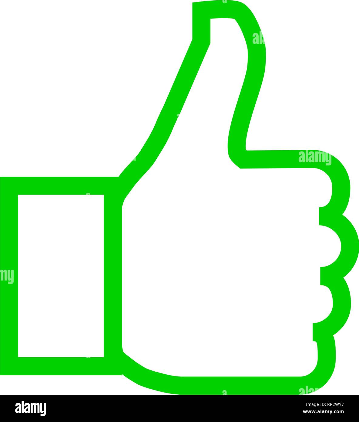 Like symbol icon - green simple outline, isolated - vector illustration ...