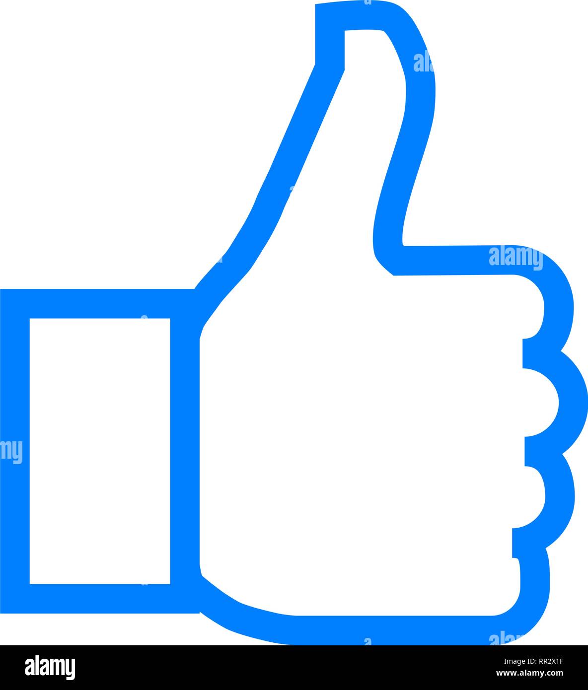 Like symbol icon - blue simple outline, isolated - vector illustration ...