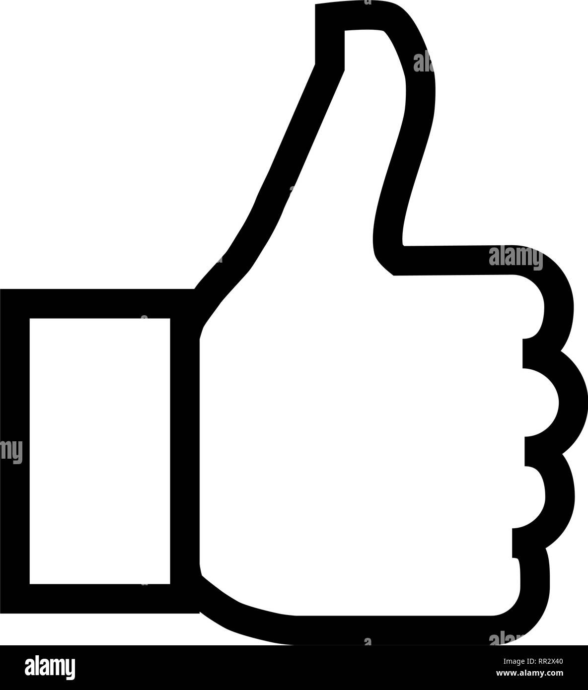 Like symbol icon - black simple outline, isolated - vector illustration ...