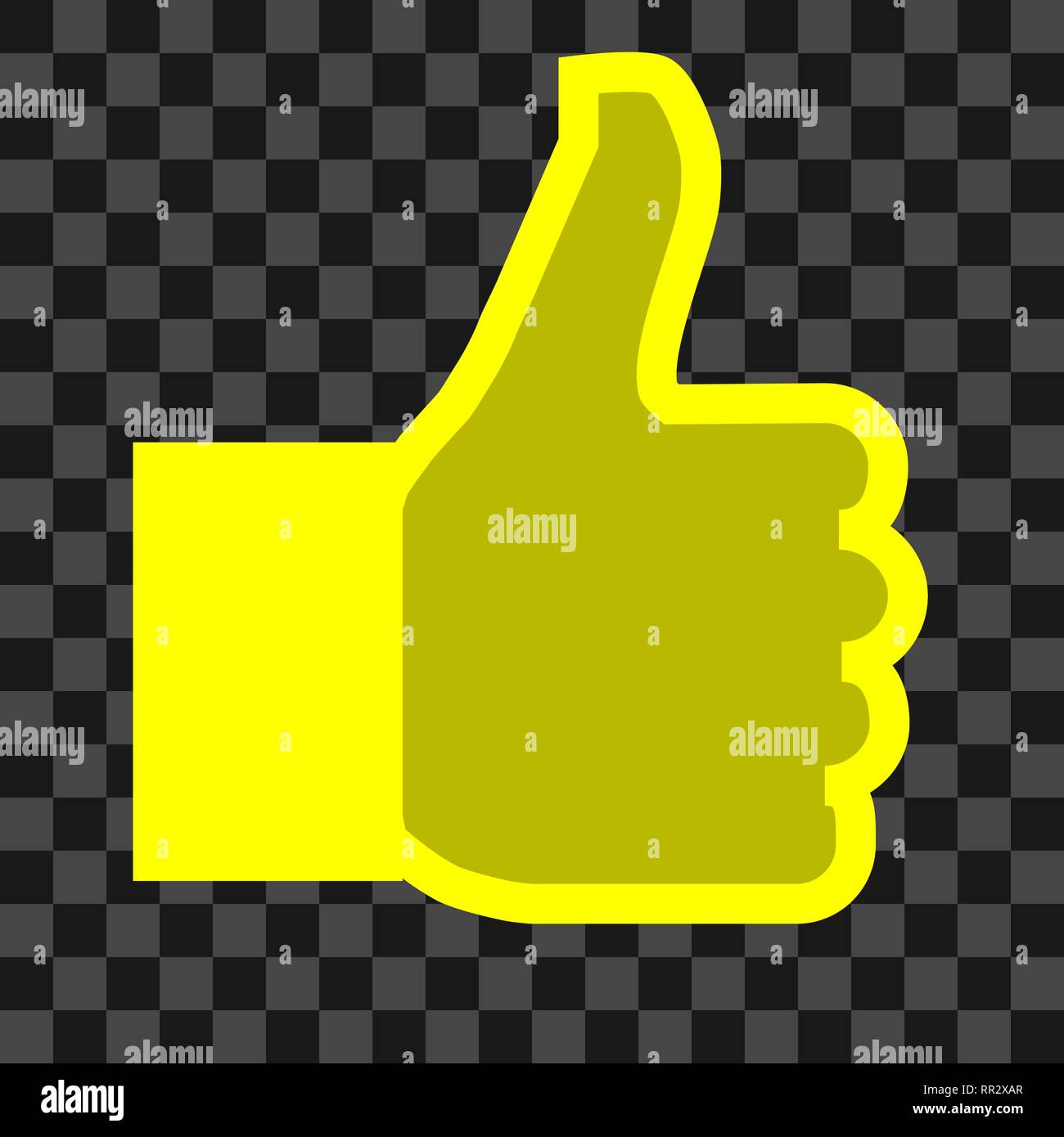 Like symbol icon - yellow simple outline, isolated - vector ...