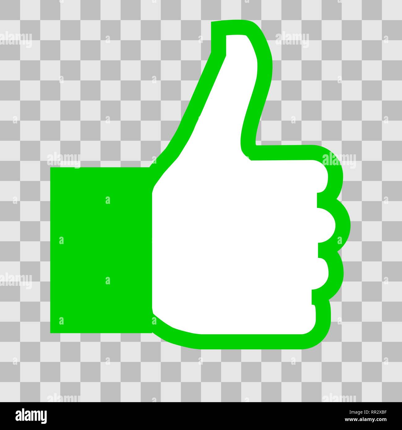 Like symbol icon - green simple outline, isolated - vector illustration ...