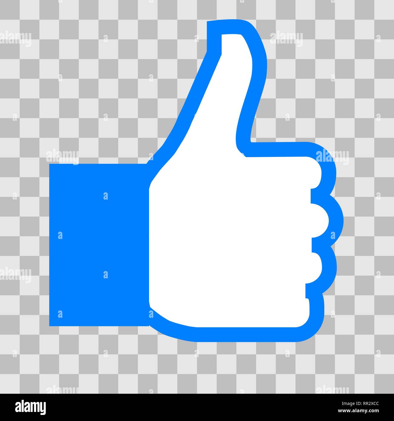 Like symbol icon - blue simple outline, isolated - vector illustration ...