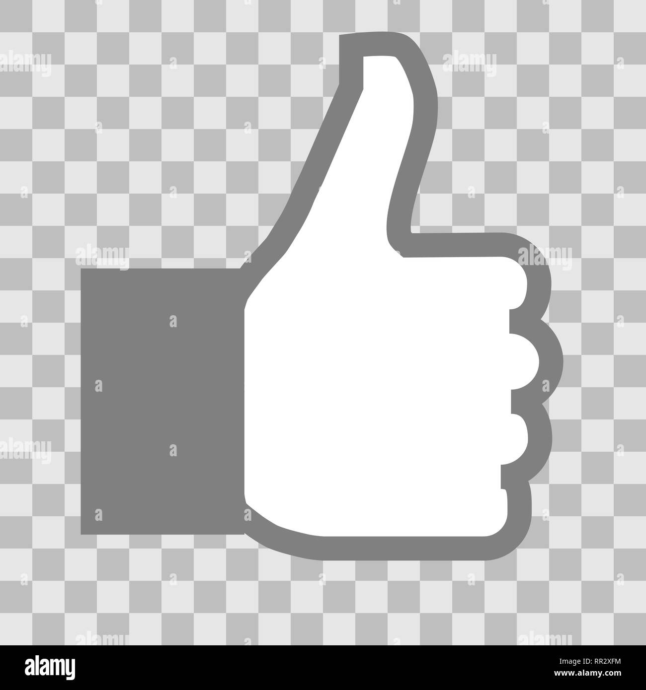Outline illustration thumbs up hand Black and White Stock Photos ...