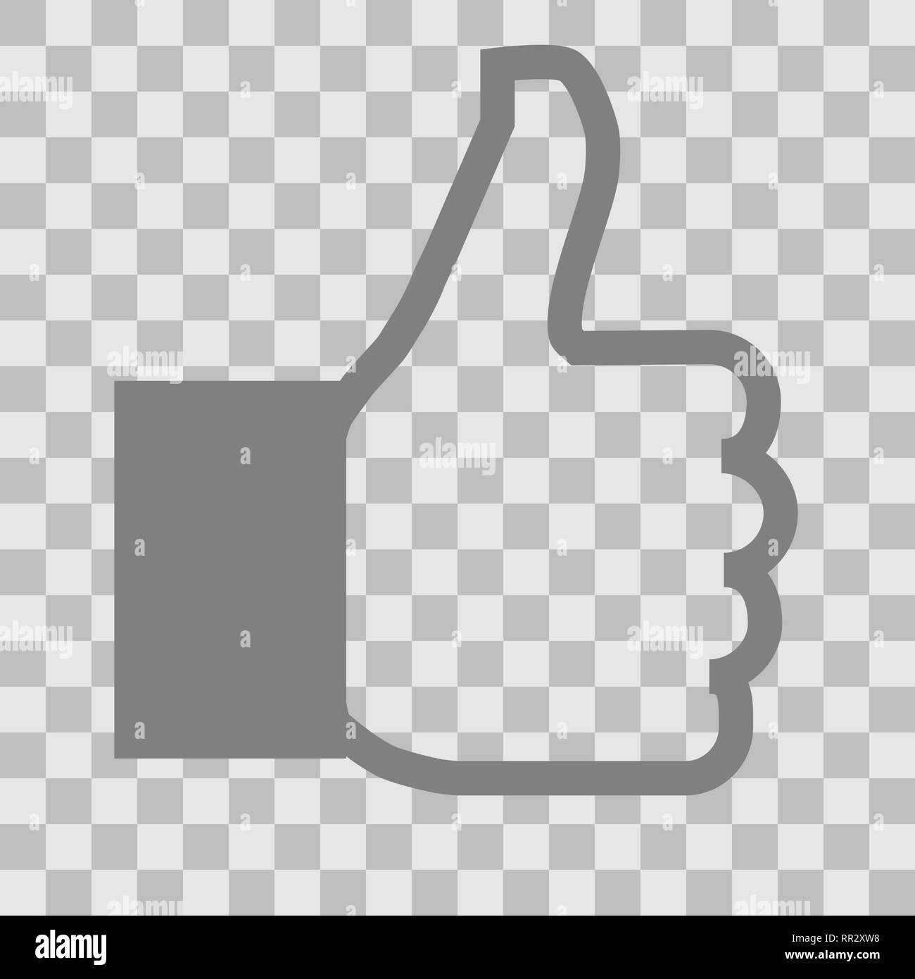 Like symbol icon - gray simple outline, isolated - vector illustration ...