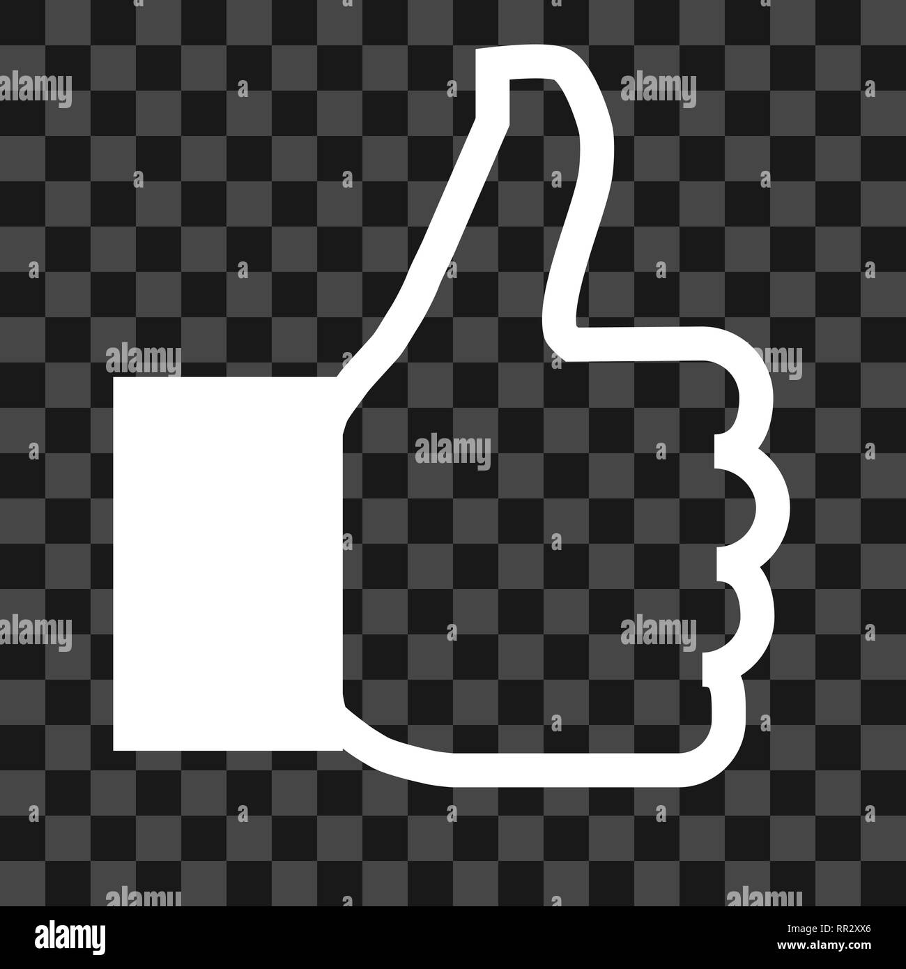Like symbol icon - white simple outline, isolated - vector illustration ...