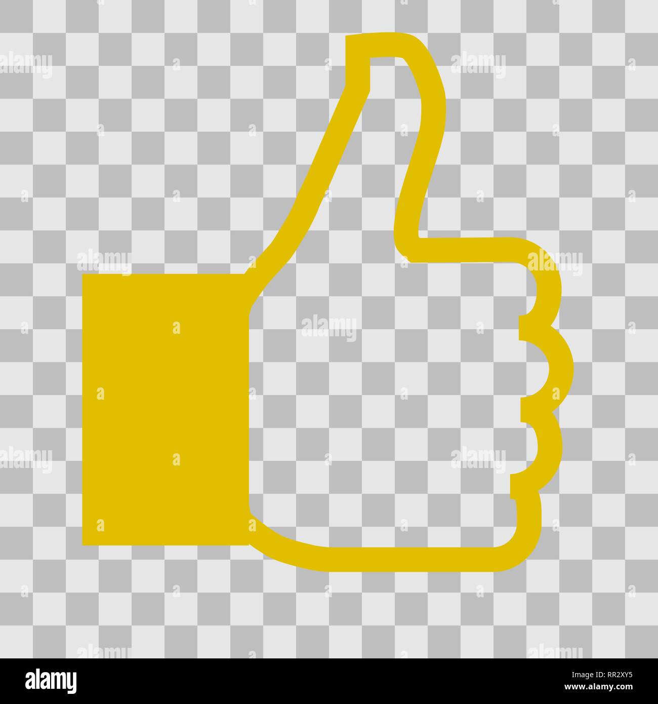 Like symbol icon - golden simple outline, isolated - vector ...