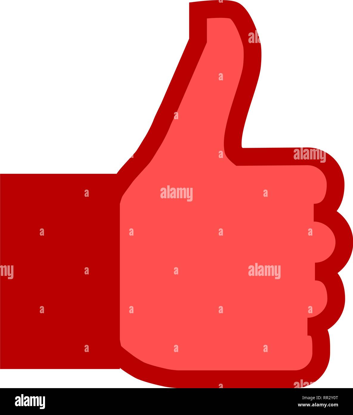 Like symbol icon - red simple outline, isolated - vector illustration ...