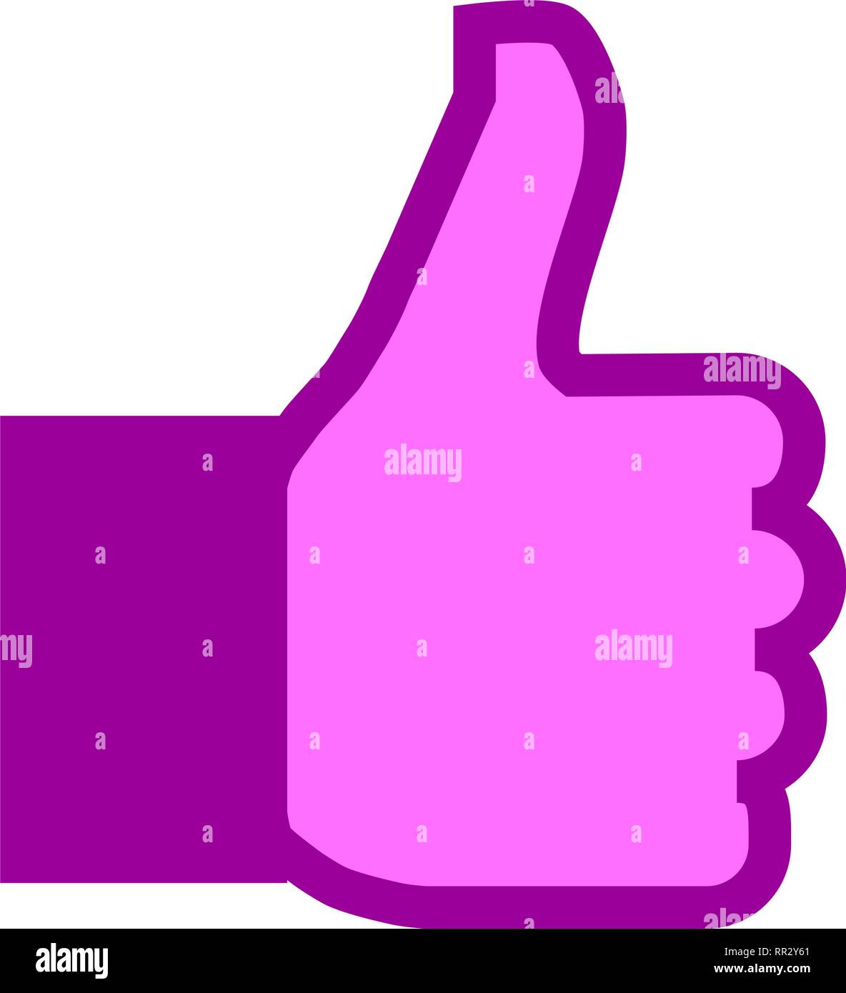 Like symbol icon - purple simple outline, isolated - vector ...