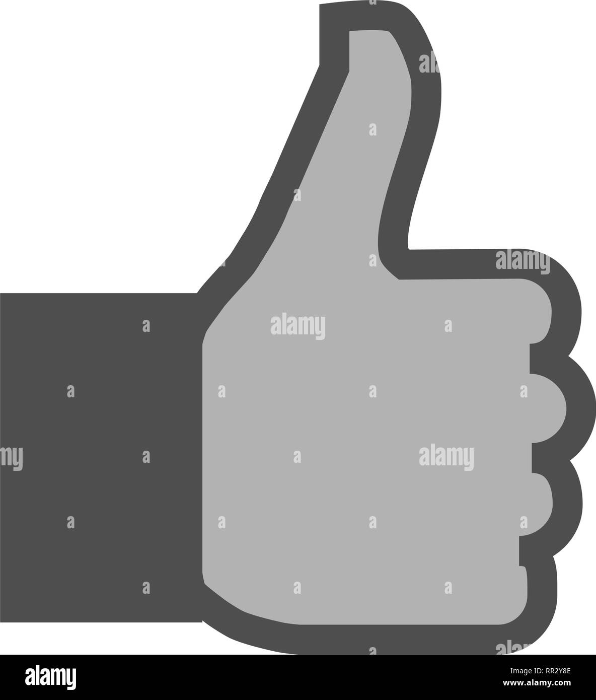 Like symbol icon - gray simple outline, isolated - vector illustration ...
