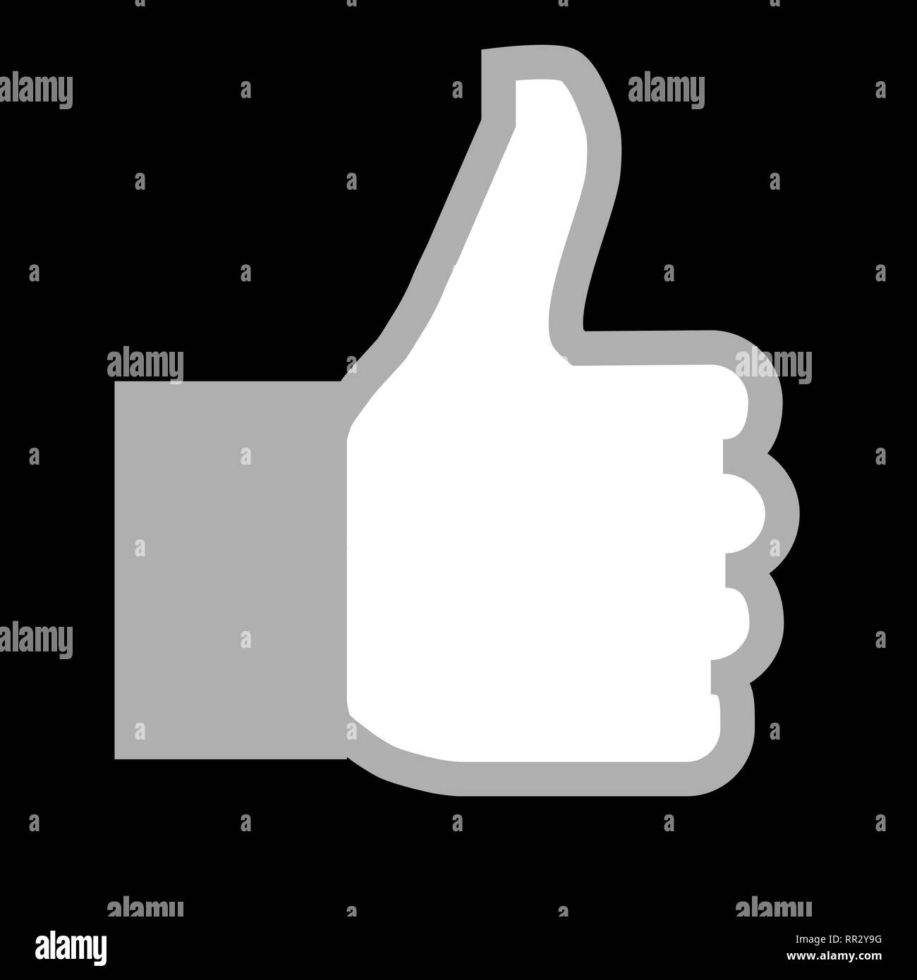 Like symbol icon - white simple outline, isolated - vector illustration ...