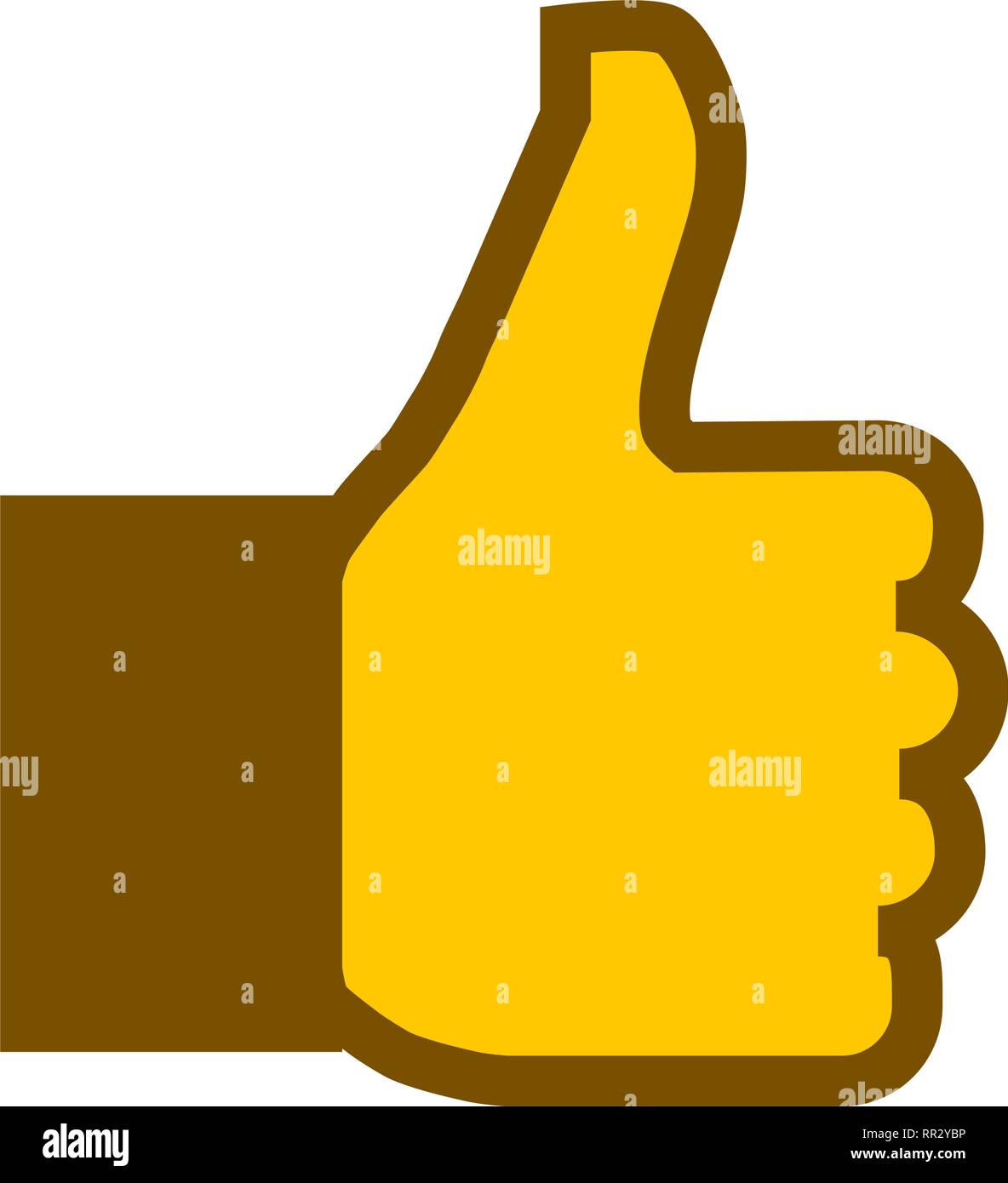 Like symbol icon - golden simple outline, isolated - vector ...