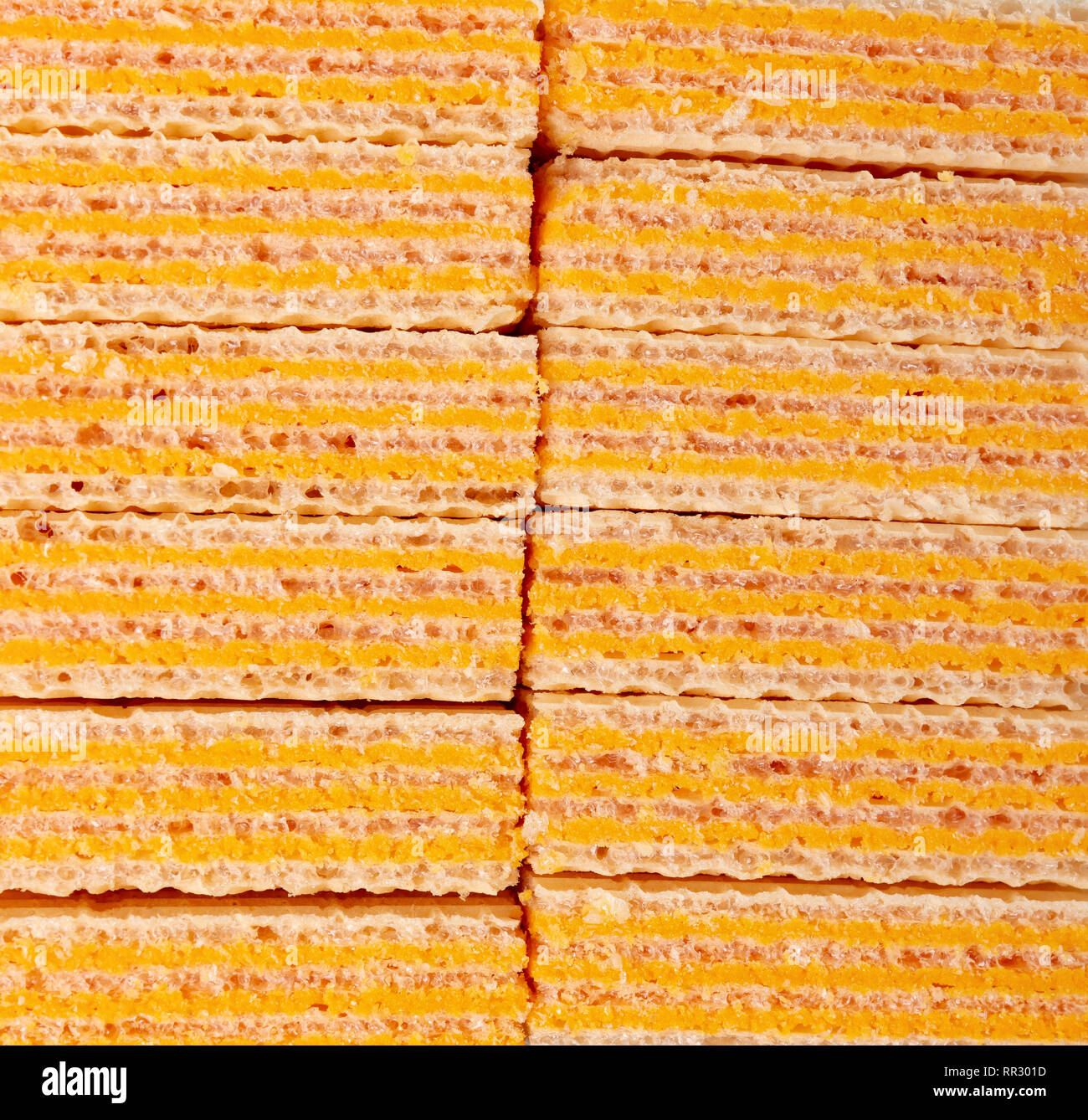 side of cheese wafer blocks as background and texture Stock Photo - Alamy