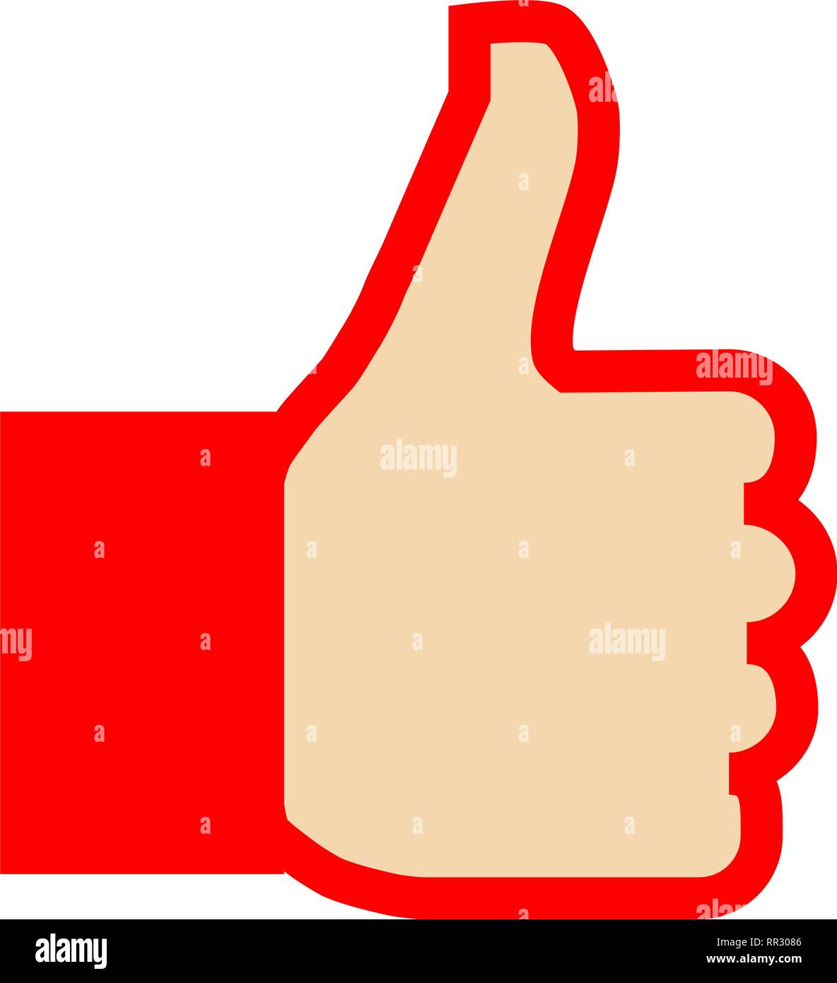 Like symbol icon - red simple outline, isolated - vector illustration ...