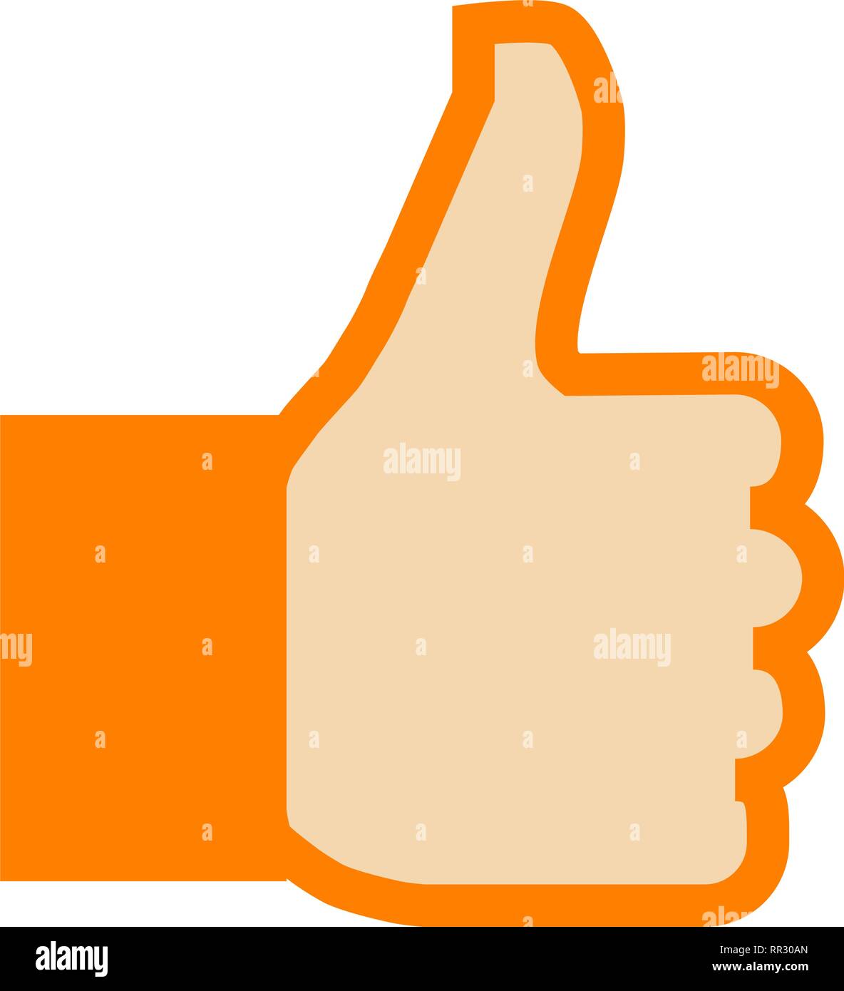 Like symbol icon - orange simple outline, isolated - vector ...