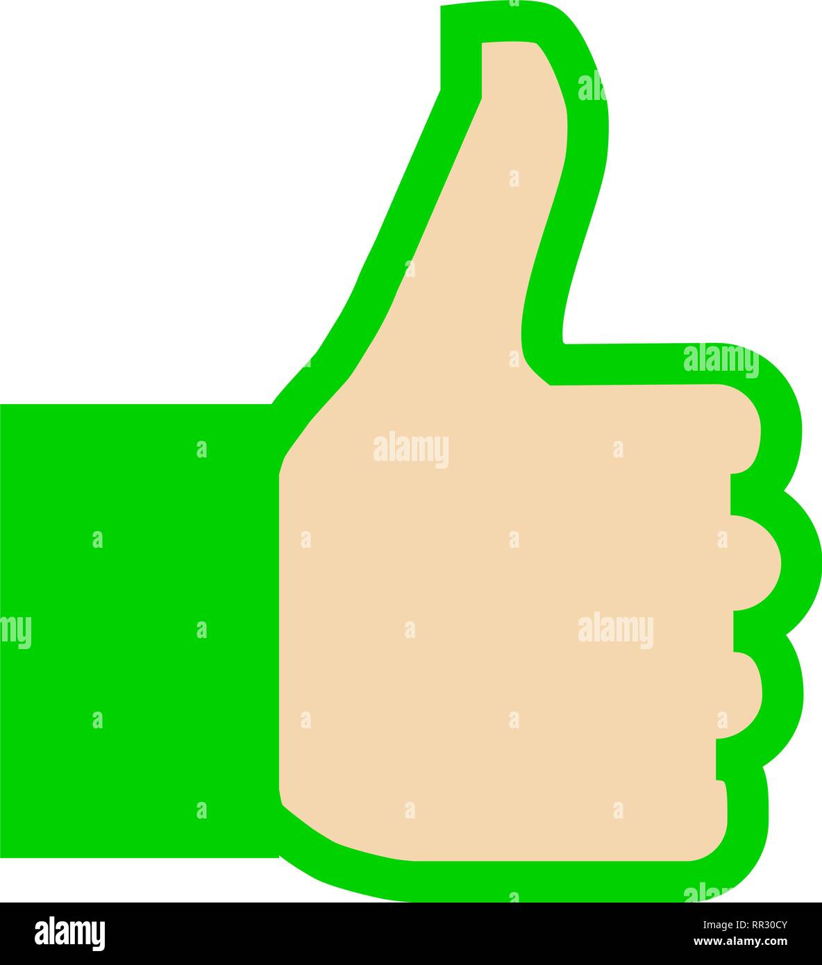 Like symbol icon - green simple outline, isolated - vector illustration ...