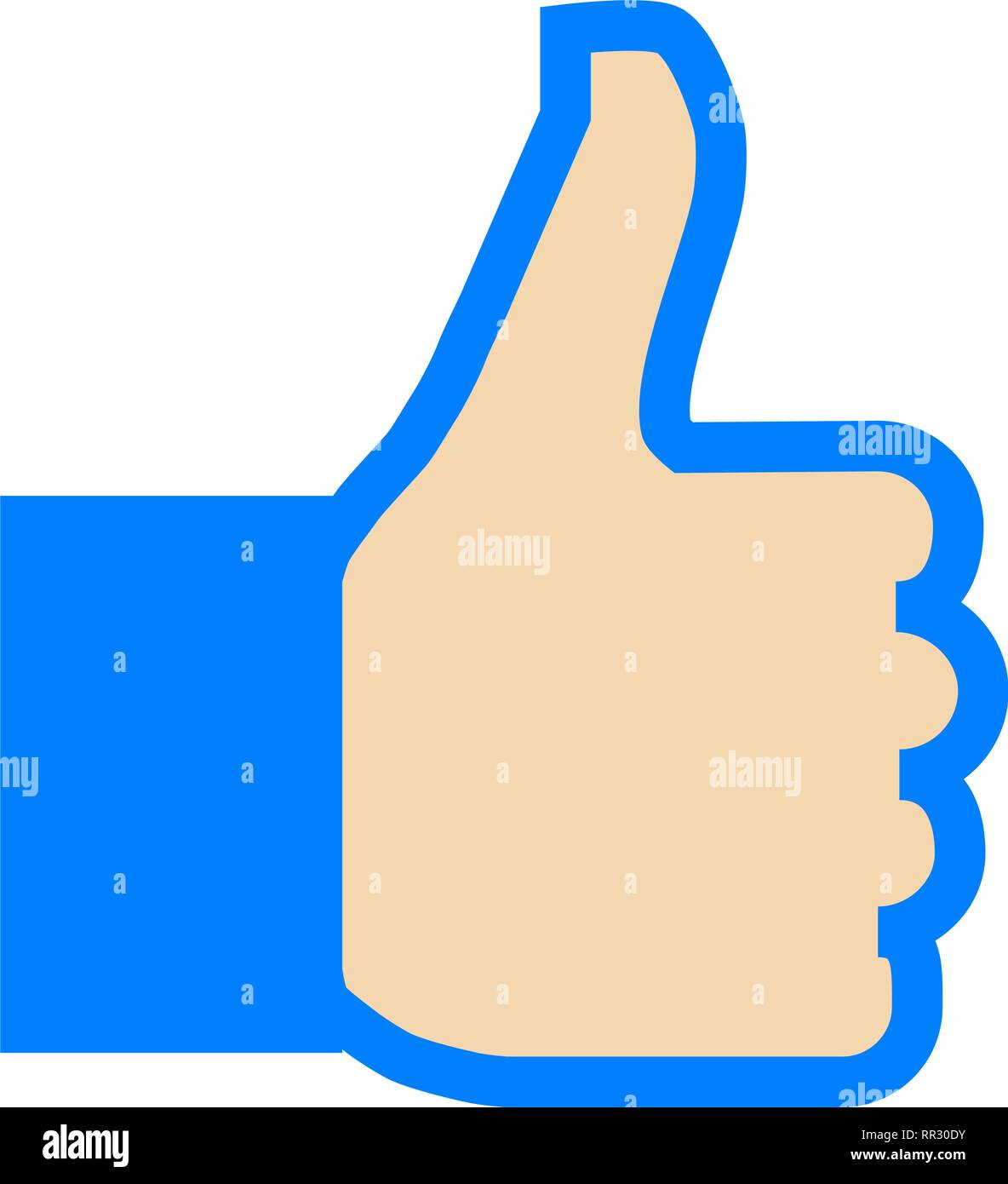 Like symbol icon - blue simple outline, isolated - vector illustration ...