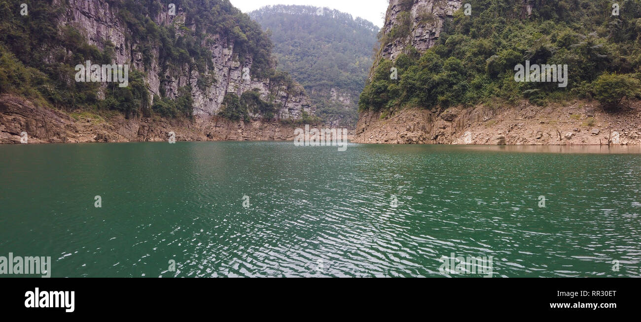 beautiful river with mountains on both sides Stock Photo - Alamy