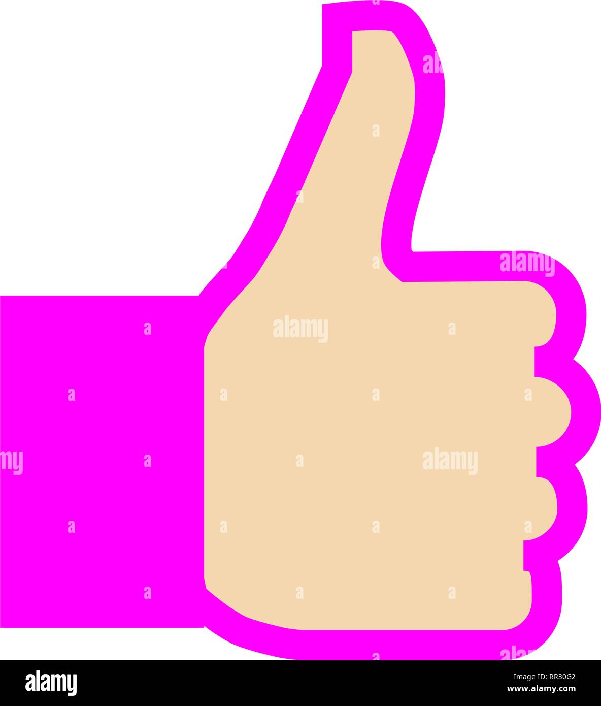 Like symbol icon - purple simple outline, isolated - vector ...