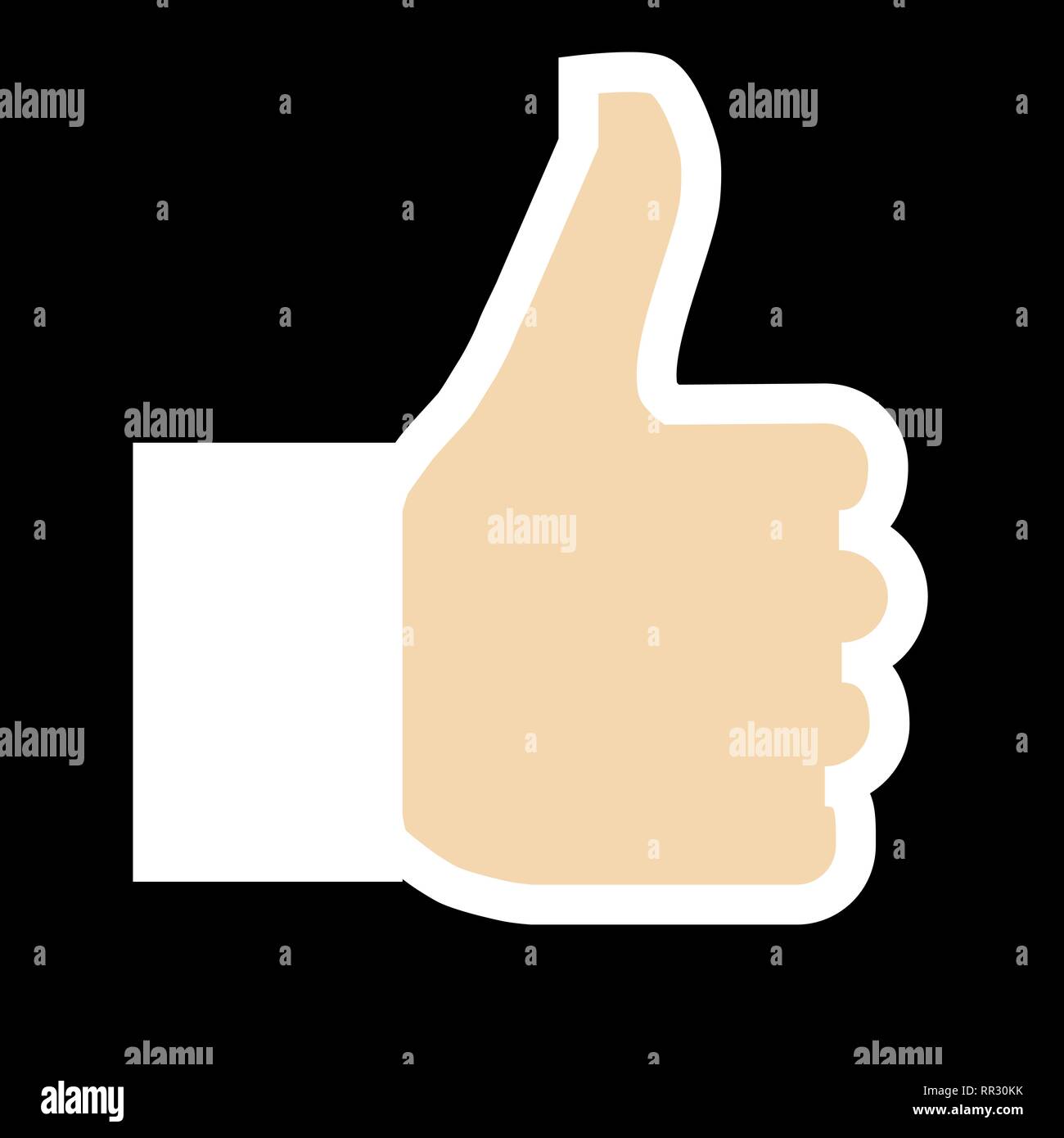 Like symbol icon - white simple outline, isolated - vector illustration ...