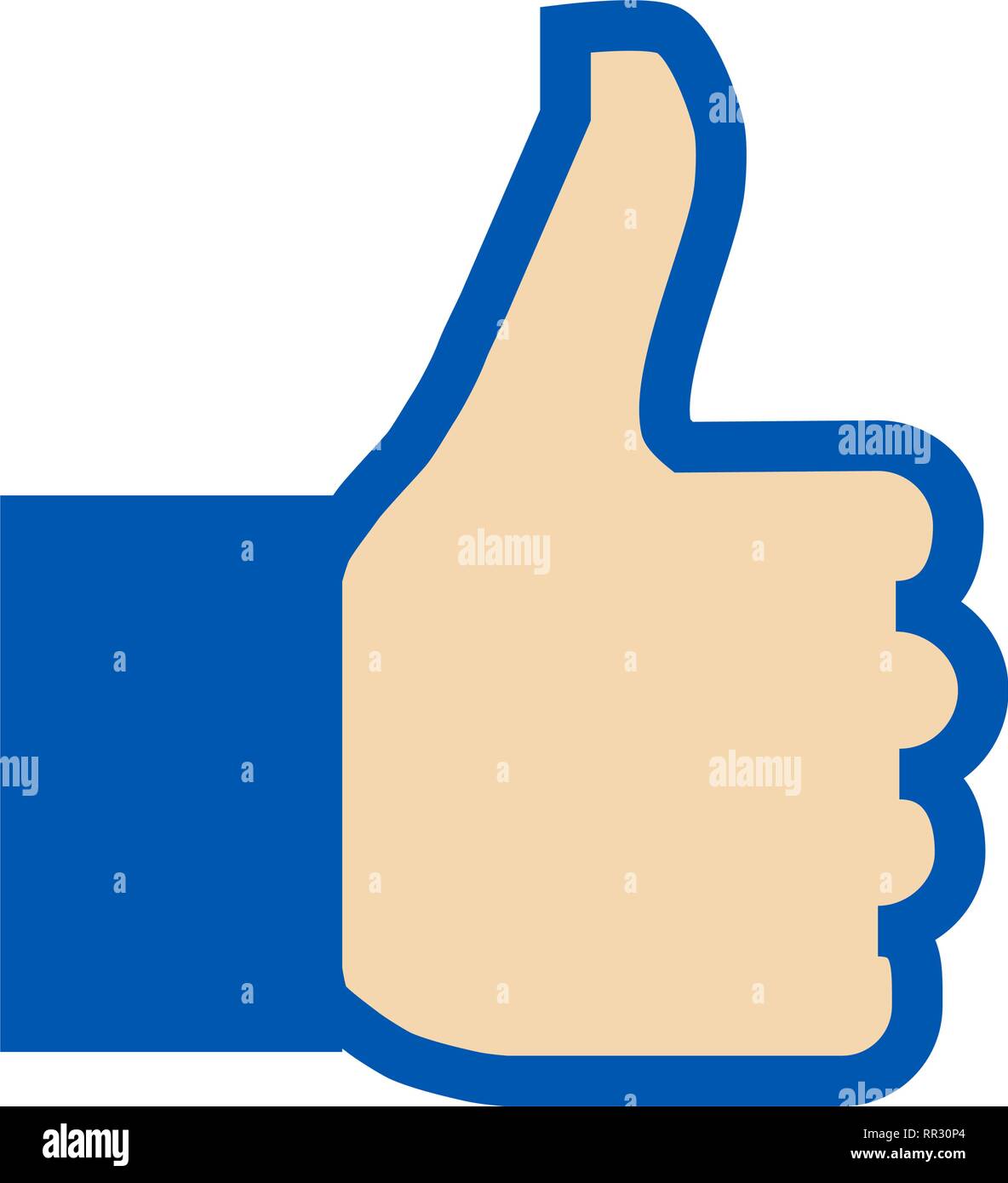 Like symbol icon - blue simple outline, isolated - vector illustration ...