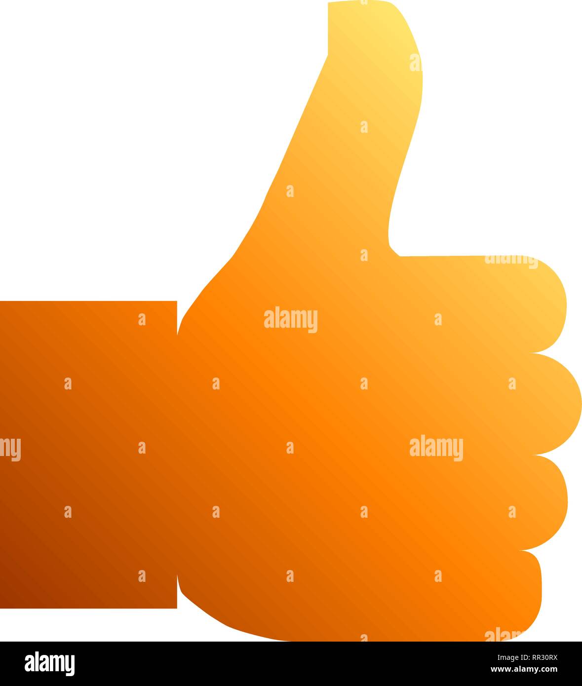 Like symbol icon - orange gradient, isolated - vector illustration ...