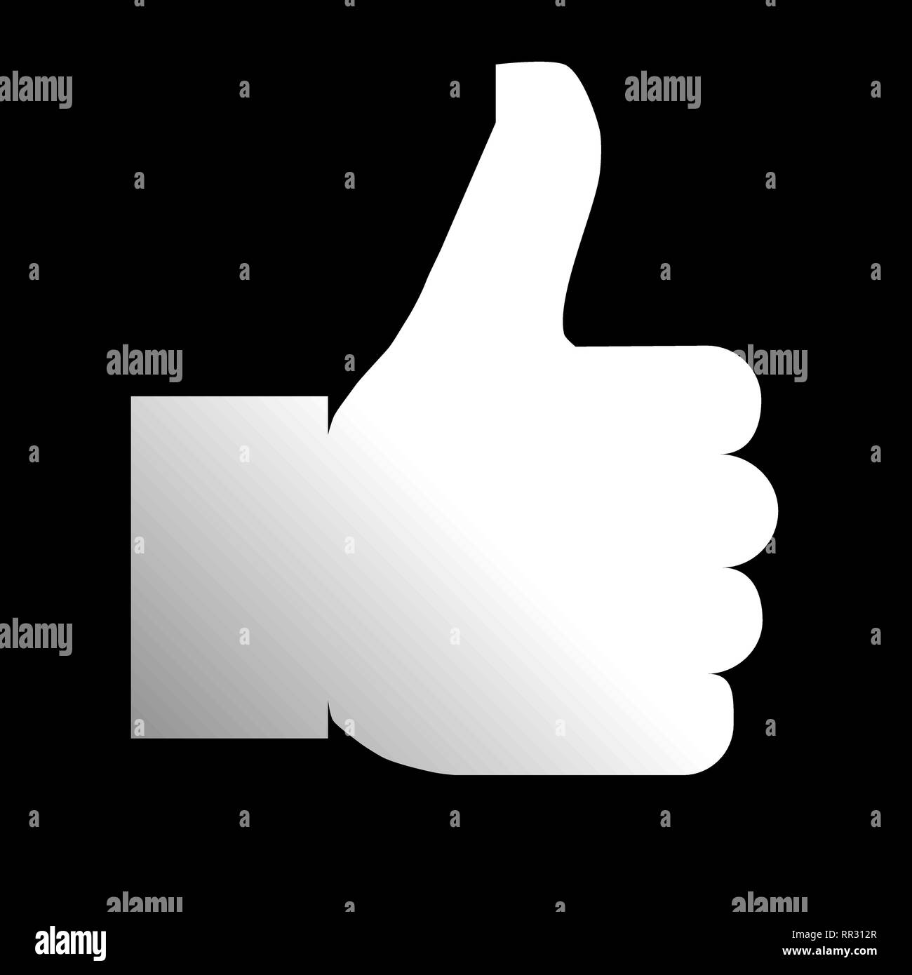 Like symbol icon - white gradient, isolated - vector illustration Stock ...