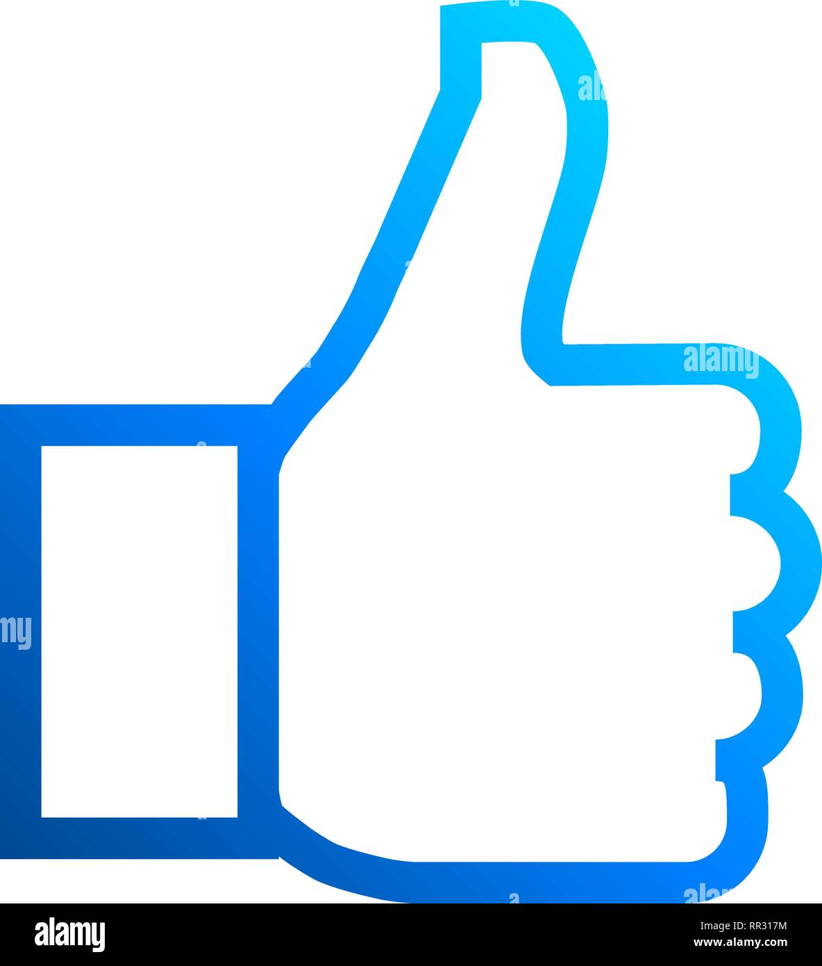 Like symbol icon - blue gradient outline, isolated - vector ...