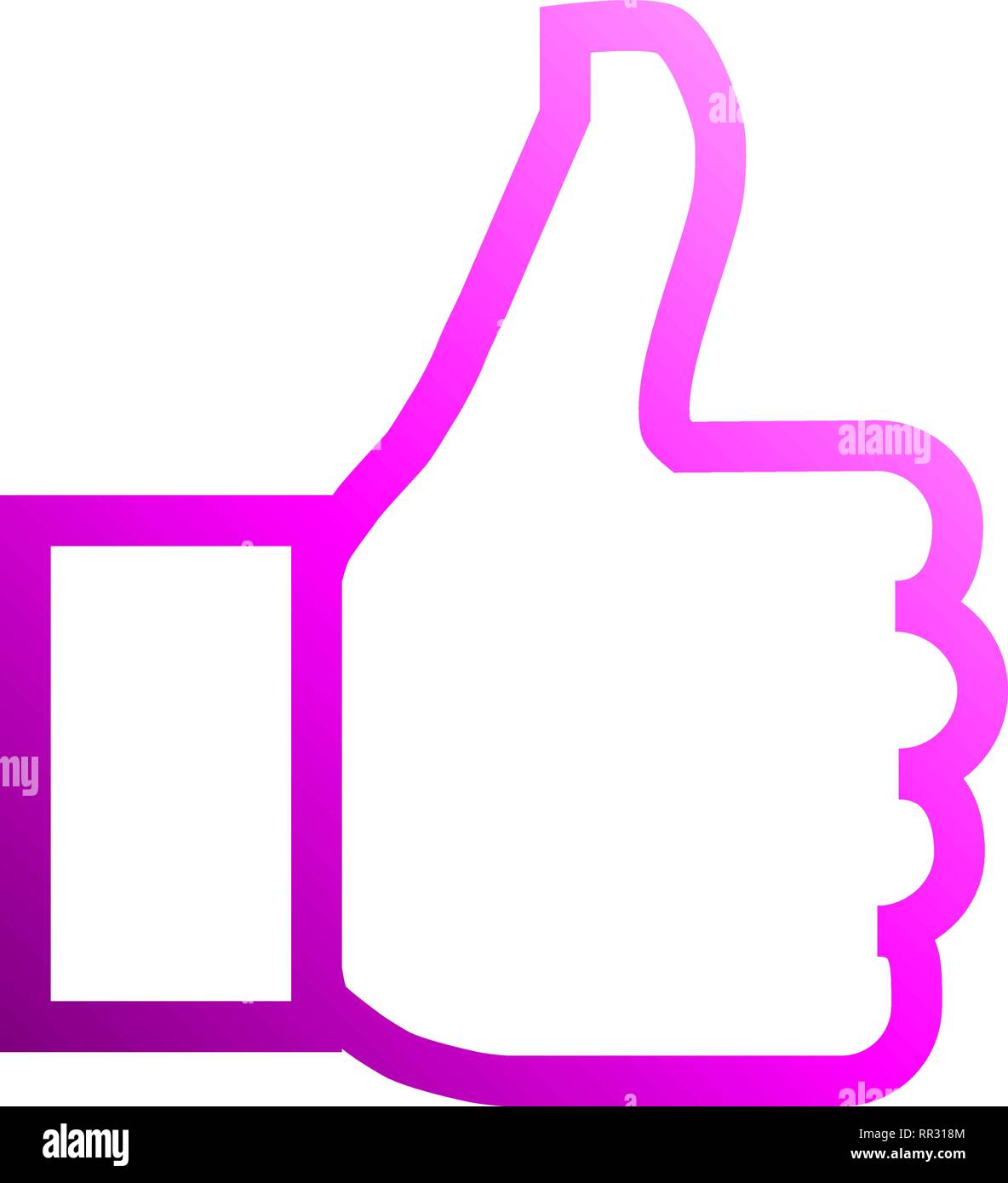 Like symbol icon - purple gradient outline, isolated - vector ...