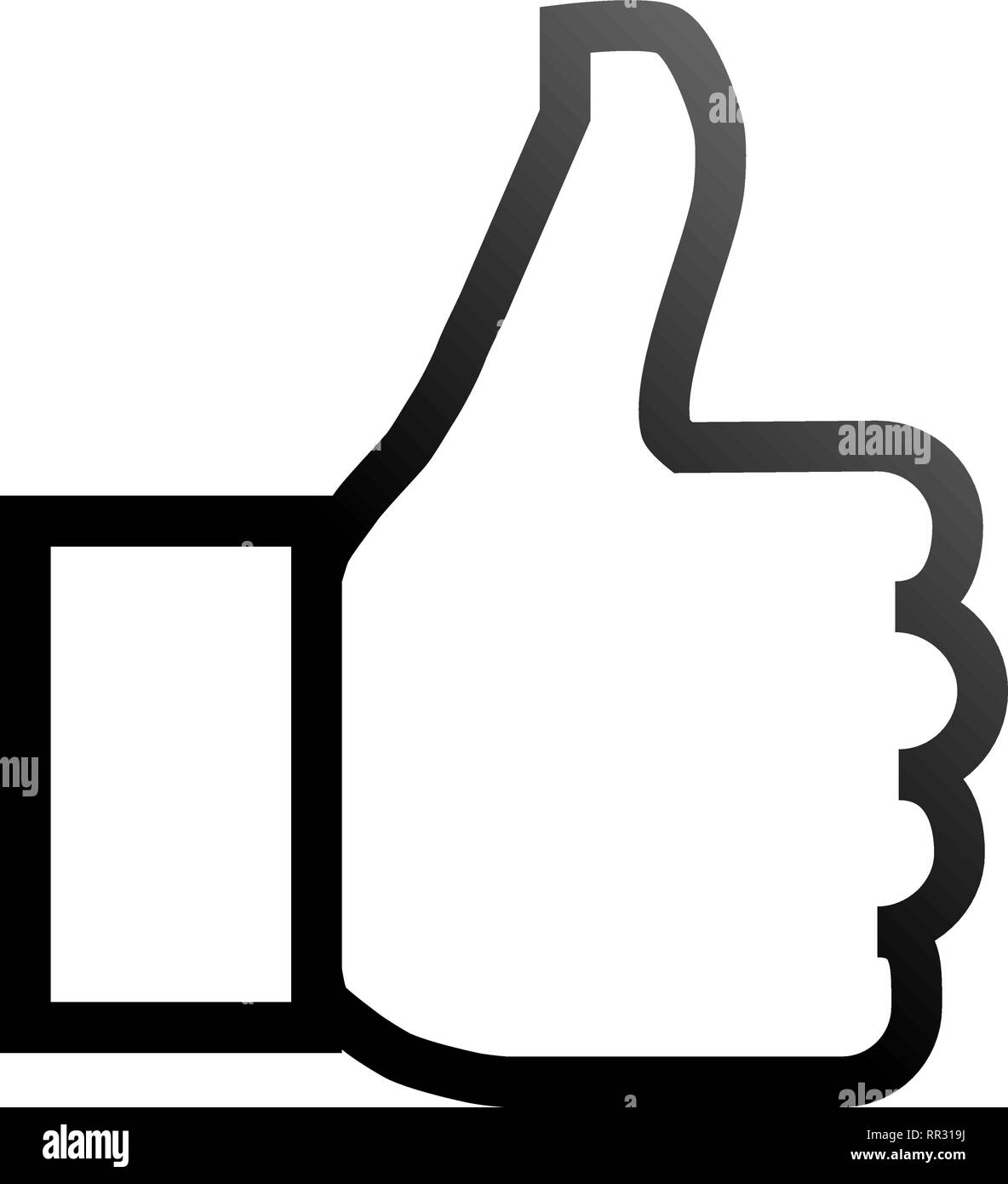 Like symbol icon - black gradient outline, isolated - vector ...