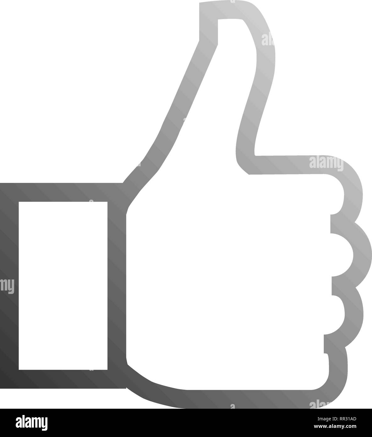 Like symbol icon - gray gradient outline, isolated - vector ...