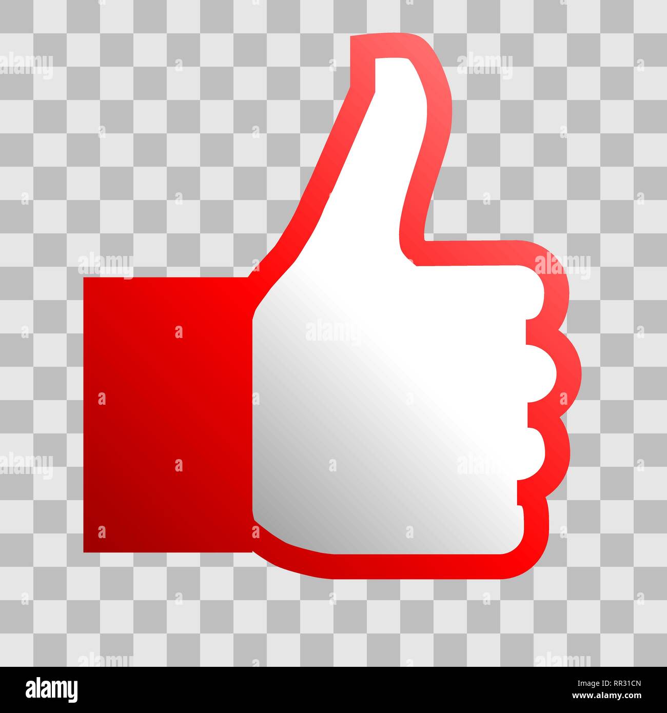 Like symbol icon - red gradient outline, isolated - vector illustration ...