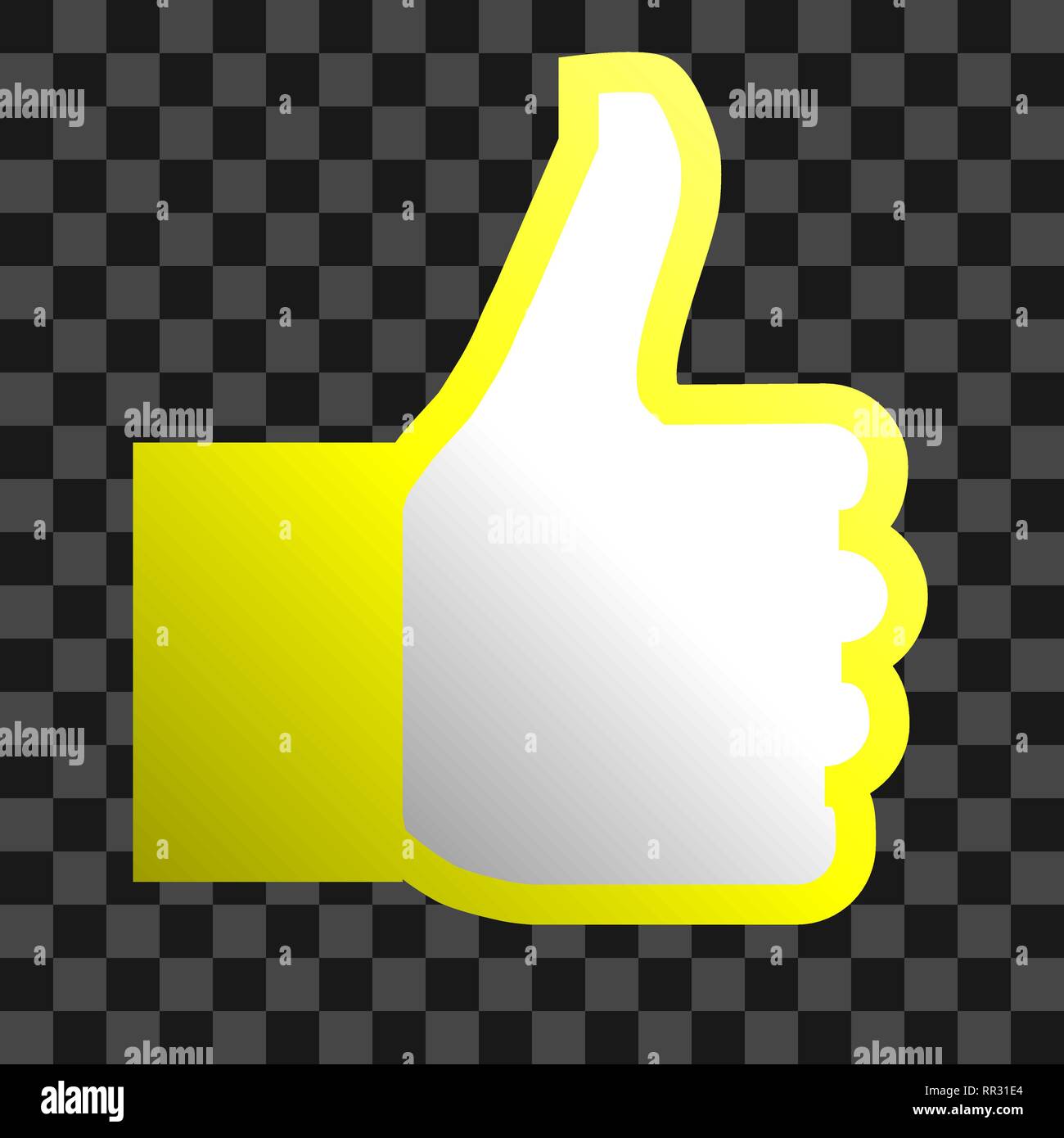 Like symbol icon - yellow gradient outline, isolated - vector ...