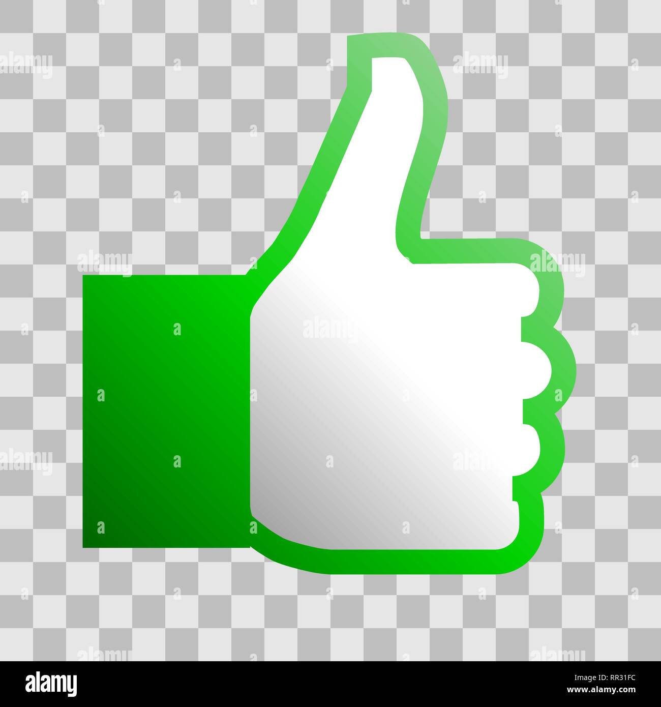 Like symbol icon - green gradient outline, isolated - vector ...