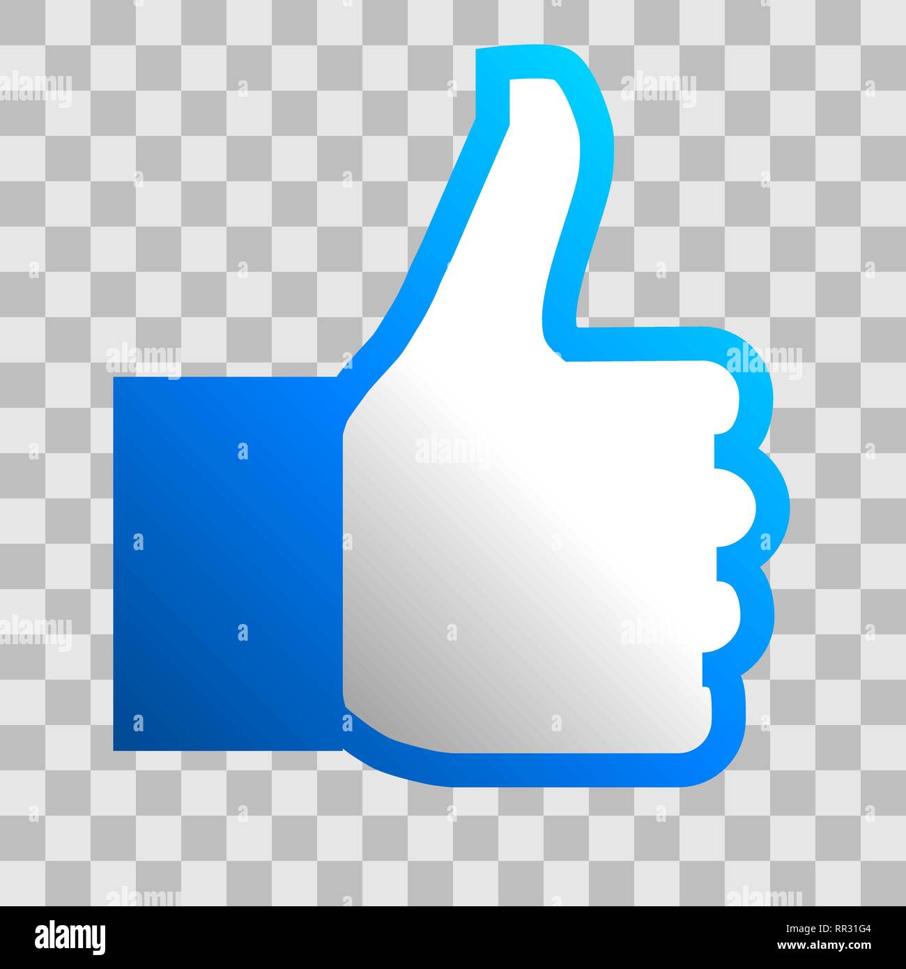 Like symbol icon - blue gradient outline, isolated - vector ...