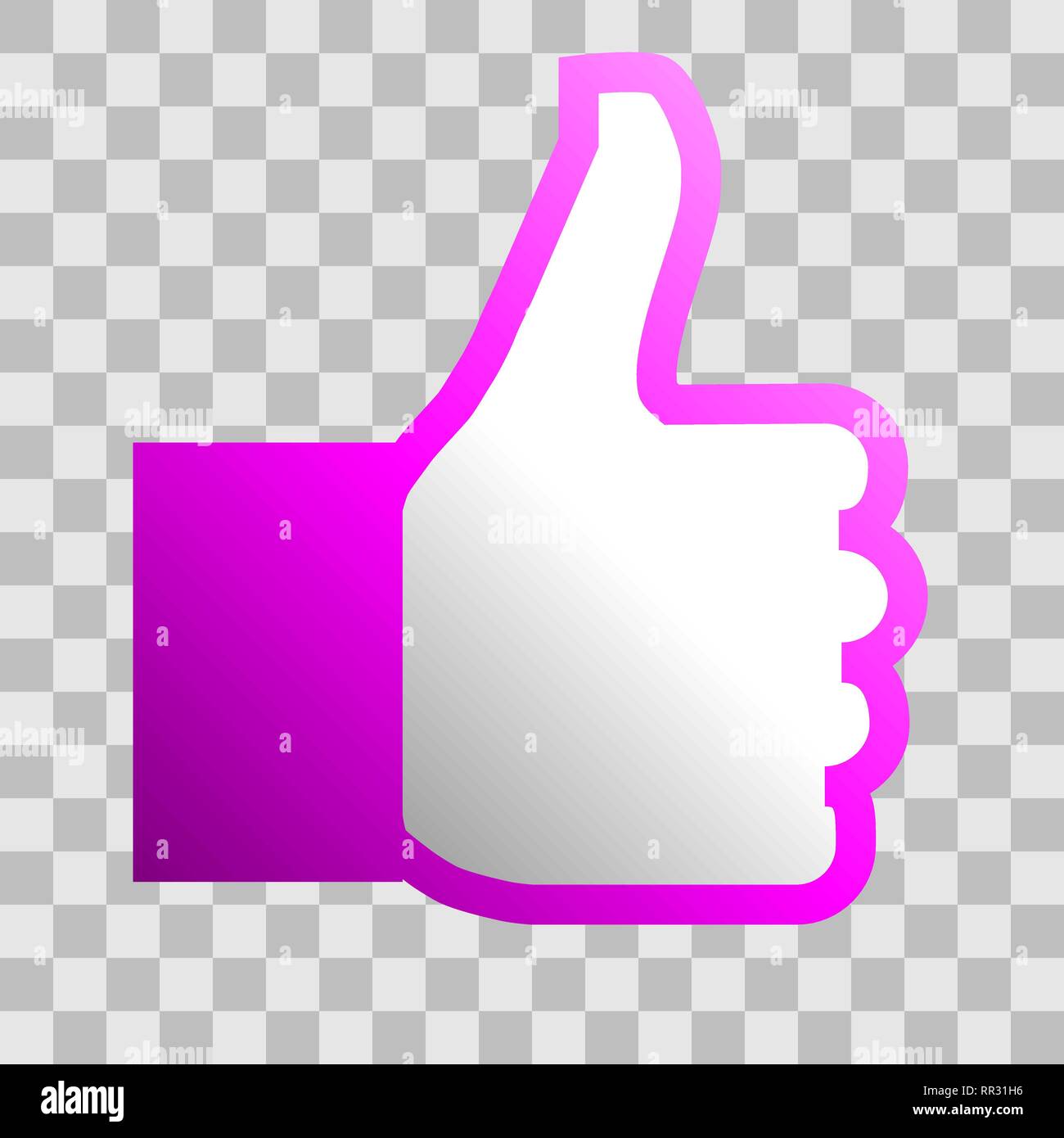 Like symbol icon - purple gradient outline, isolated - vector ...