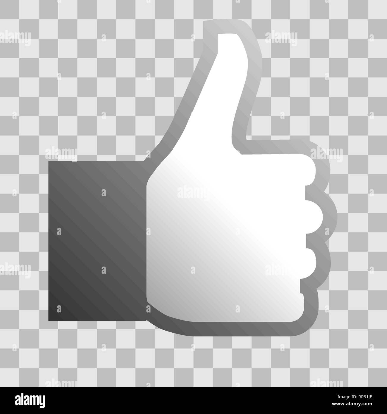 Like symbol icon - gray gradient outline, isolated - vector ...