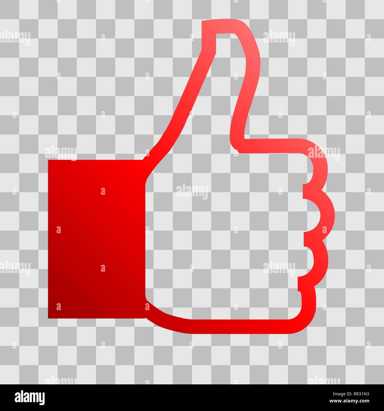Like symbol icon - red gradient outline, isolated - vector illustration ...