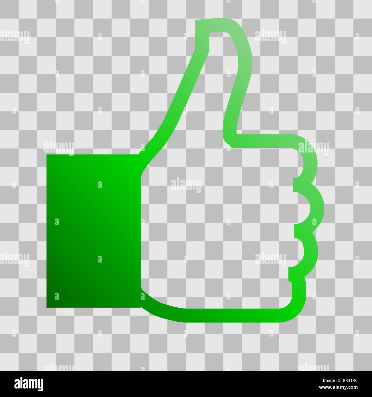 Like symbol icon - green gradient outline, isolated - vector ...