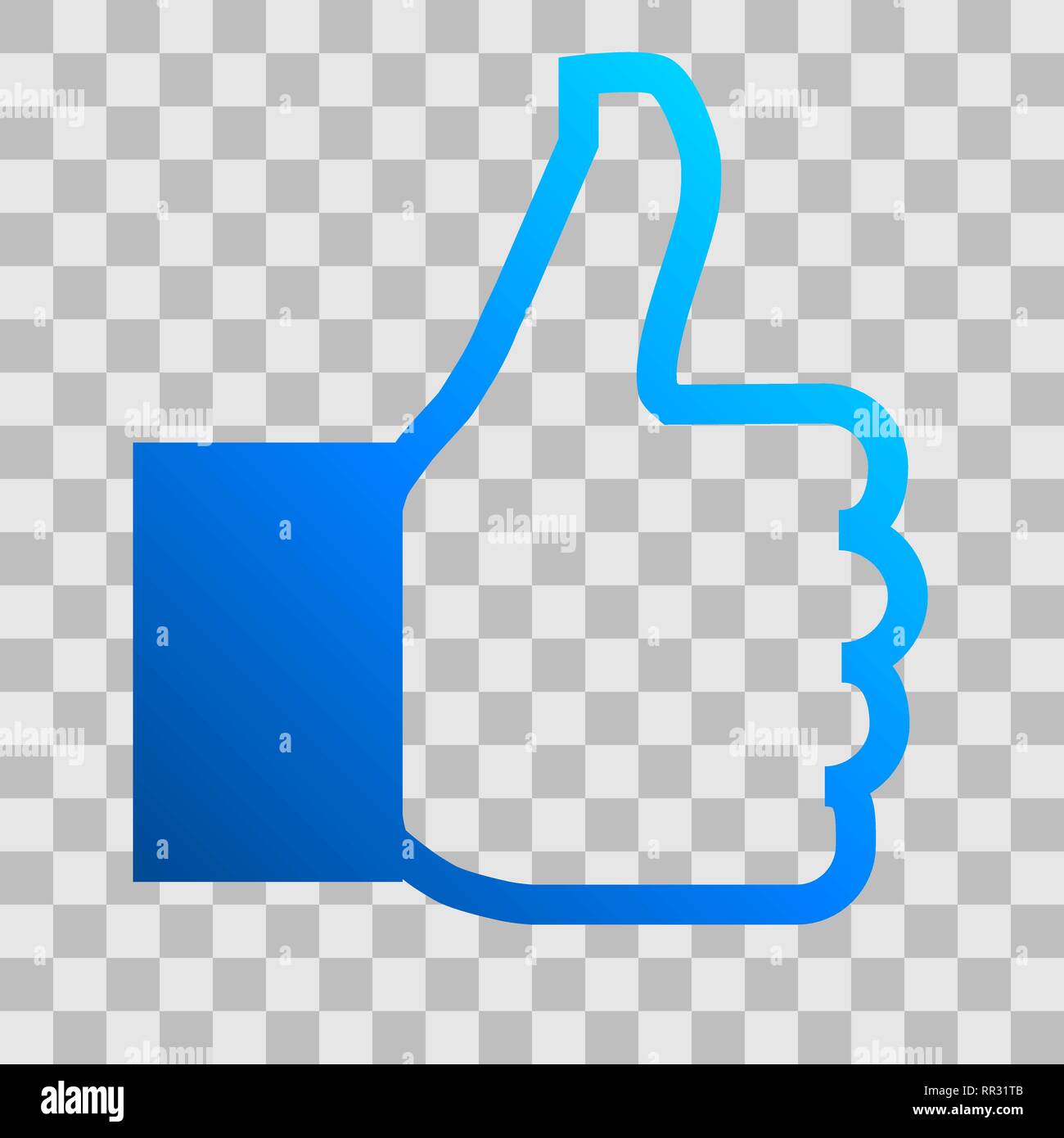 Like symbol icon - blue gradient outline, isolated - vector ...