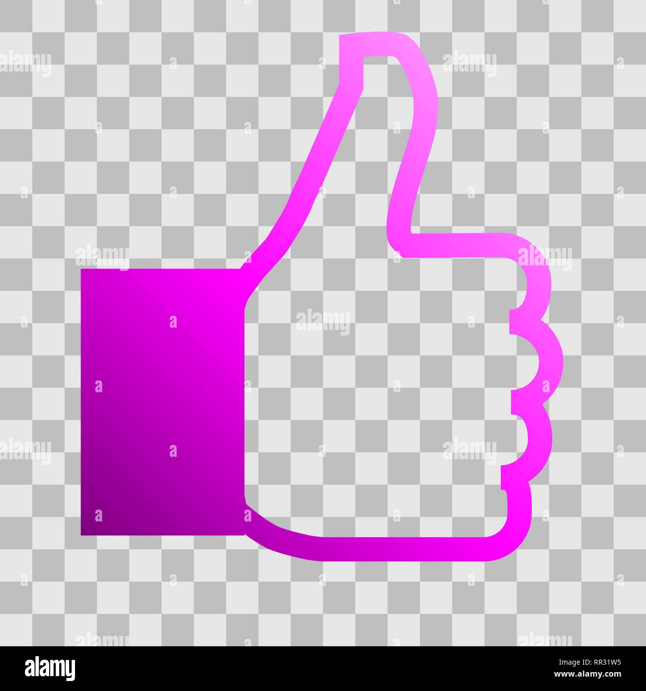 Like symbol icon - purple gradient outline, isolated - vector ...