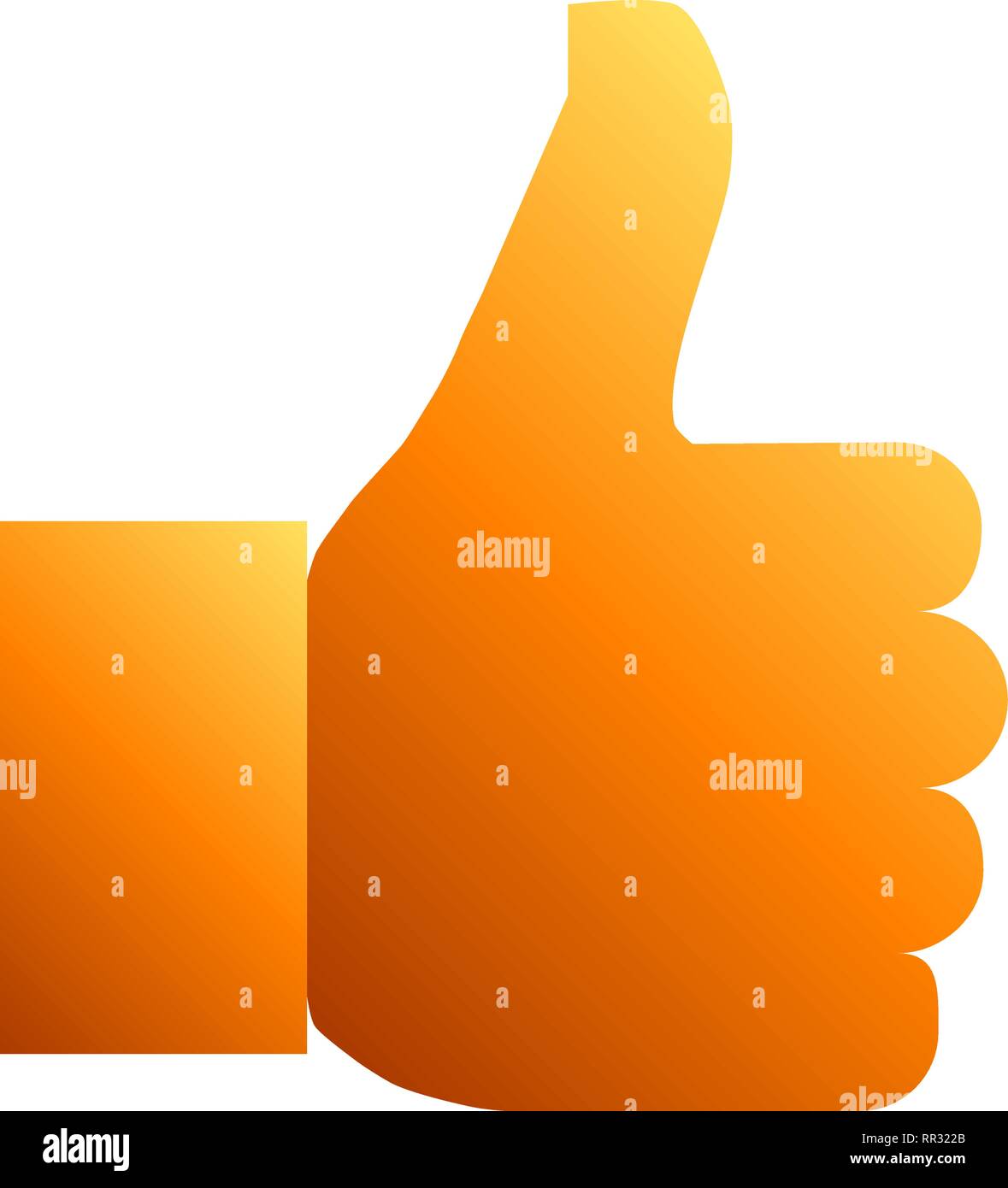 Like symbol icon - orange gradient, isolated - vector illustration ...